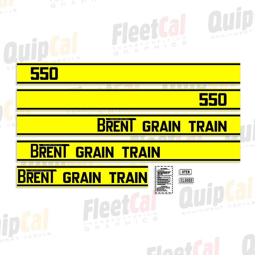 Brent 550 Grain Train Grain Cart Marking Decal Set - Yellow Stripe ...