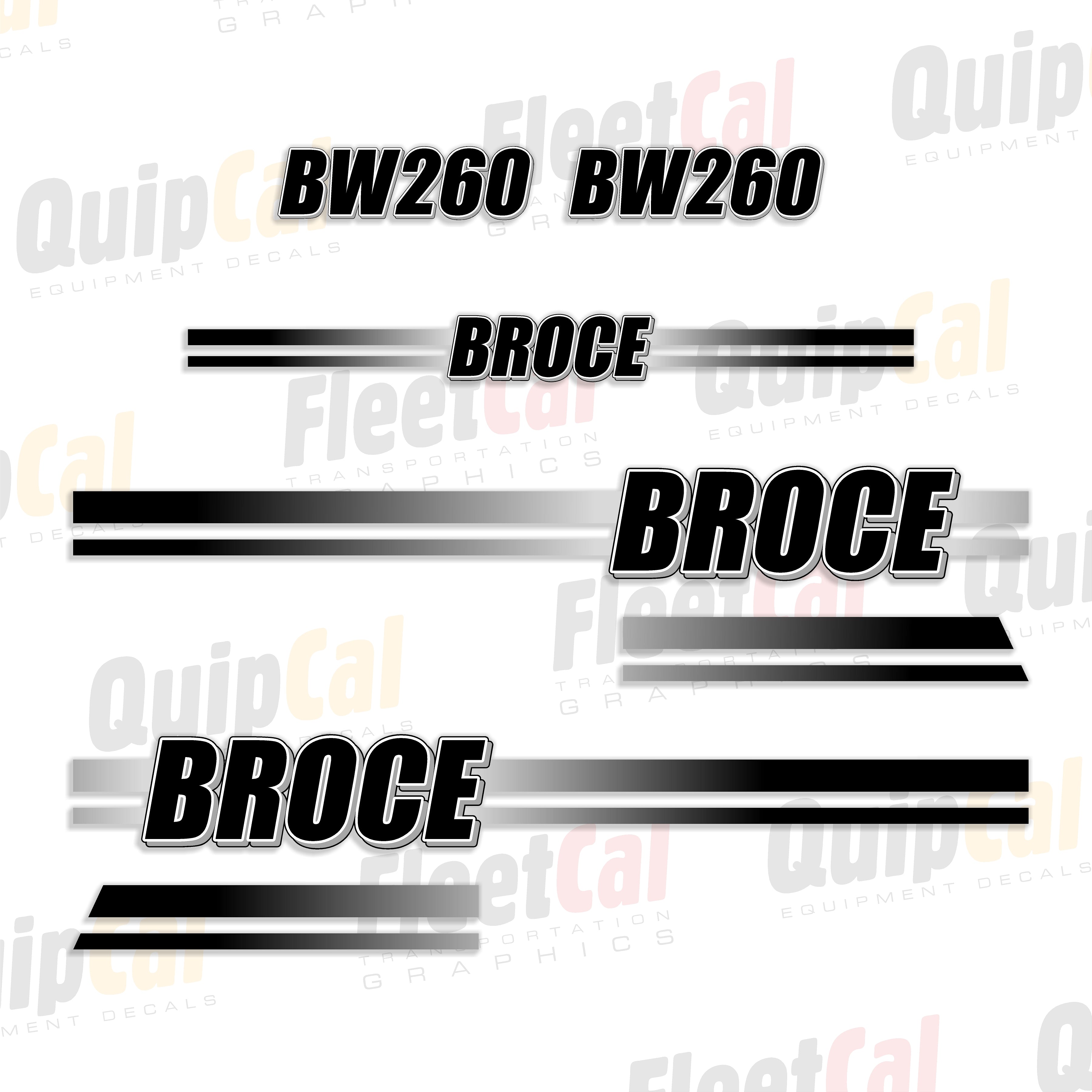 Broce Broom BW260 Sweeper Marking Decal Set – Truck and Equipment Decals