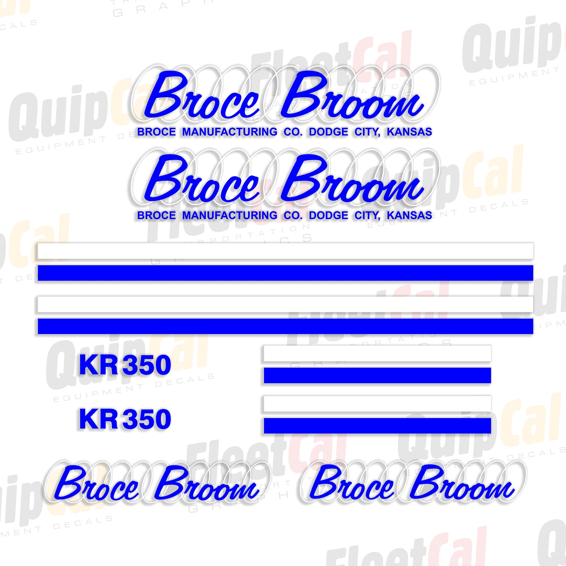 Broce Broom KR350 Sweeper Marking Decal Set – Truck and Equipment Decals
