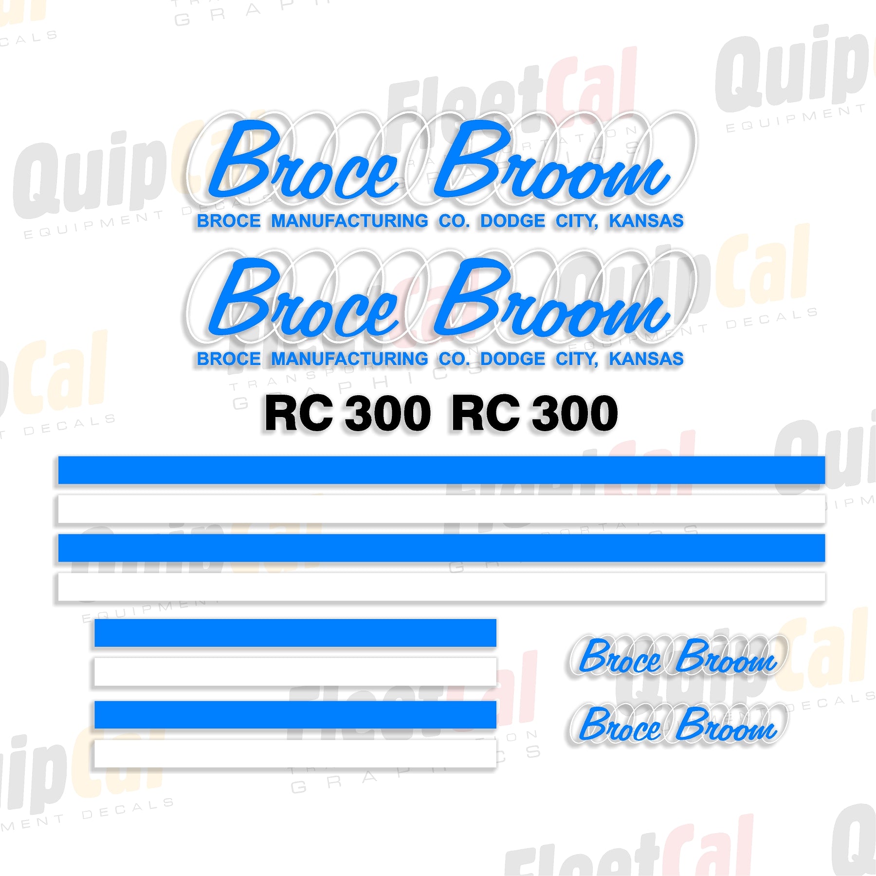 Broce Broom RC300 Sweeper Marking Decal Set – Truck and Equipment Decals