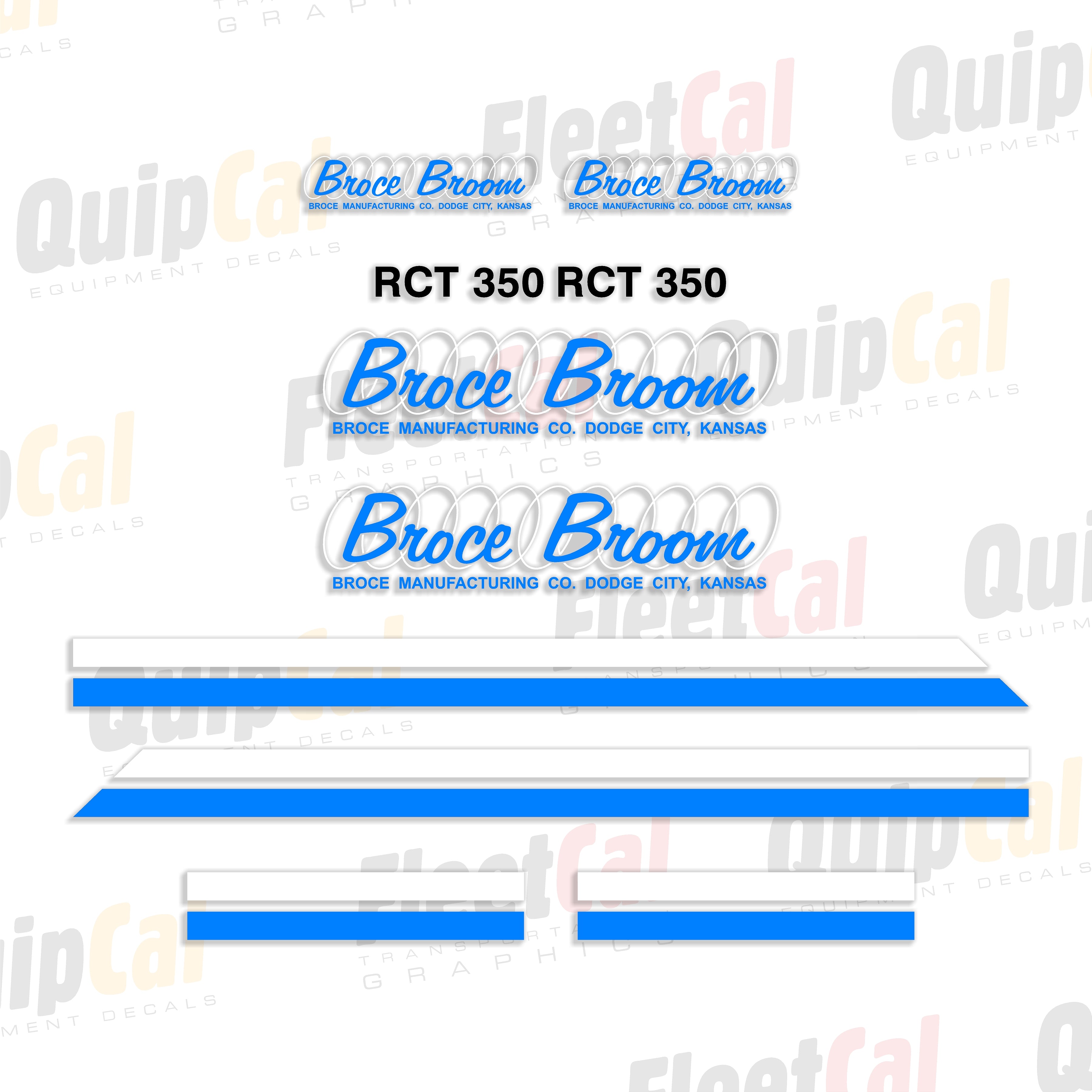 Juego de calcomanías para marcar la barredora Broce Broom RC300 – Truck ...