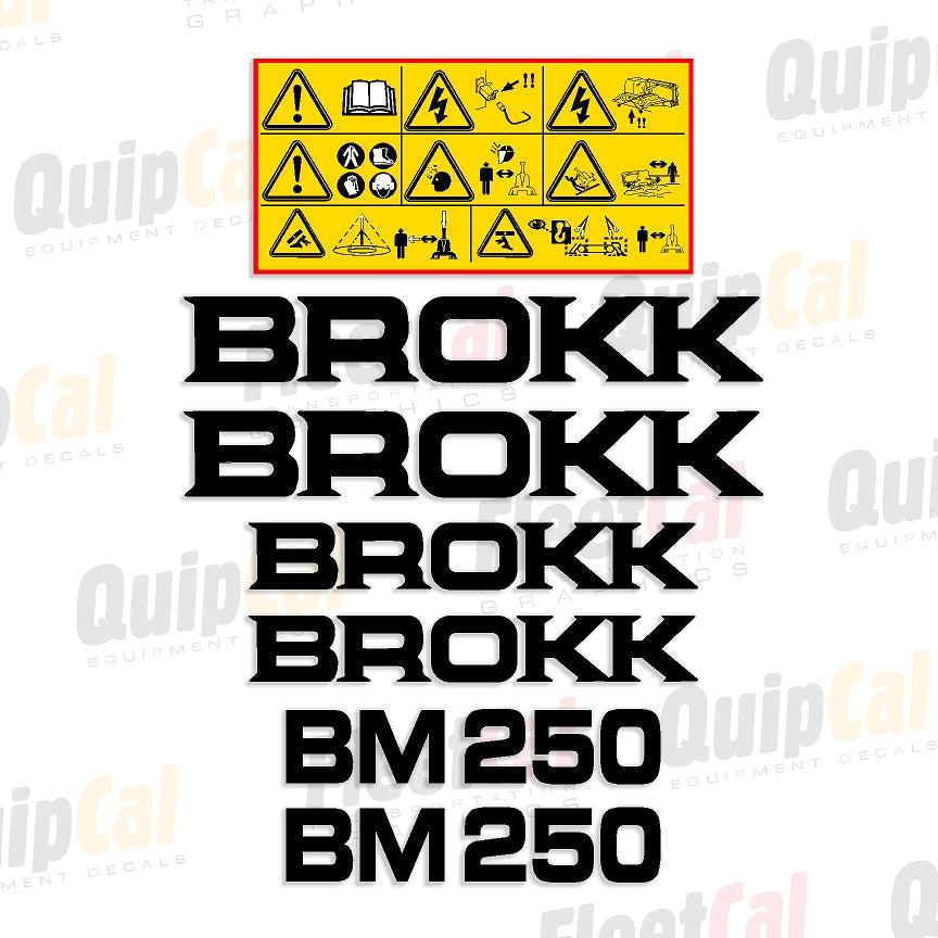 Brokk BM250 Demolition Excavator Marking Decal Set – Truck and ...