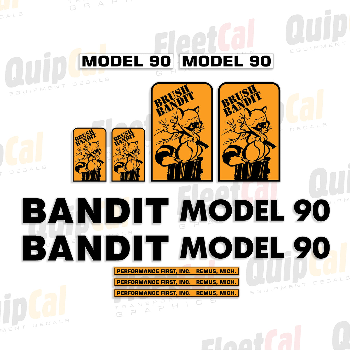 Brush Bandit Model 90 Wood Chipper Marking Decal Set – Truck and ...