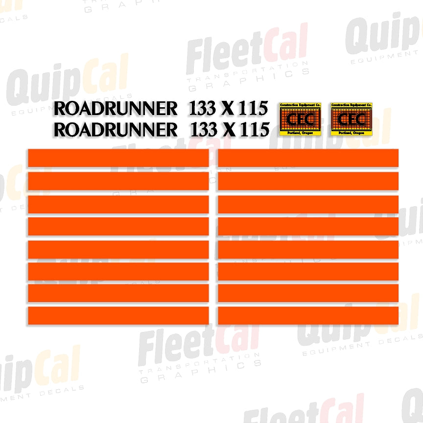 CEC 133 x 115 Roadrunner Marking Decal Set – Truck and Equipment Decals