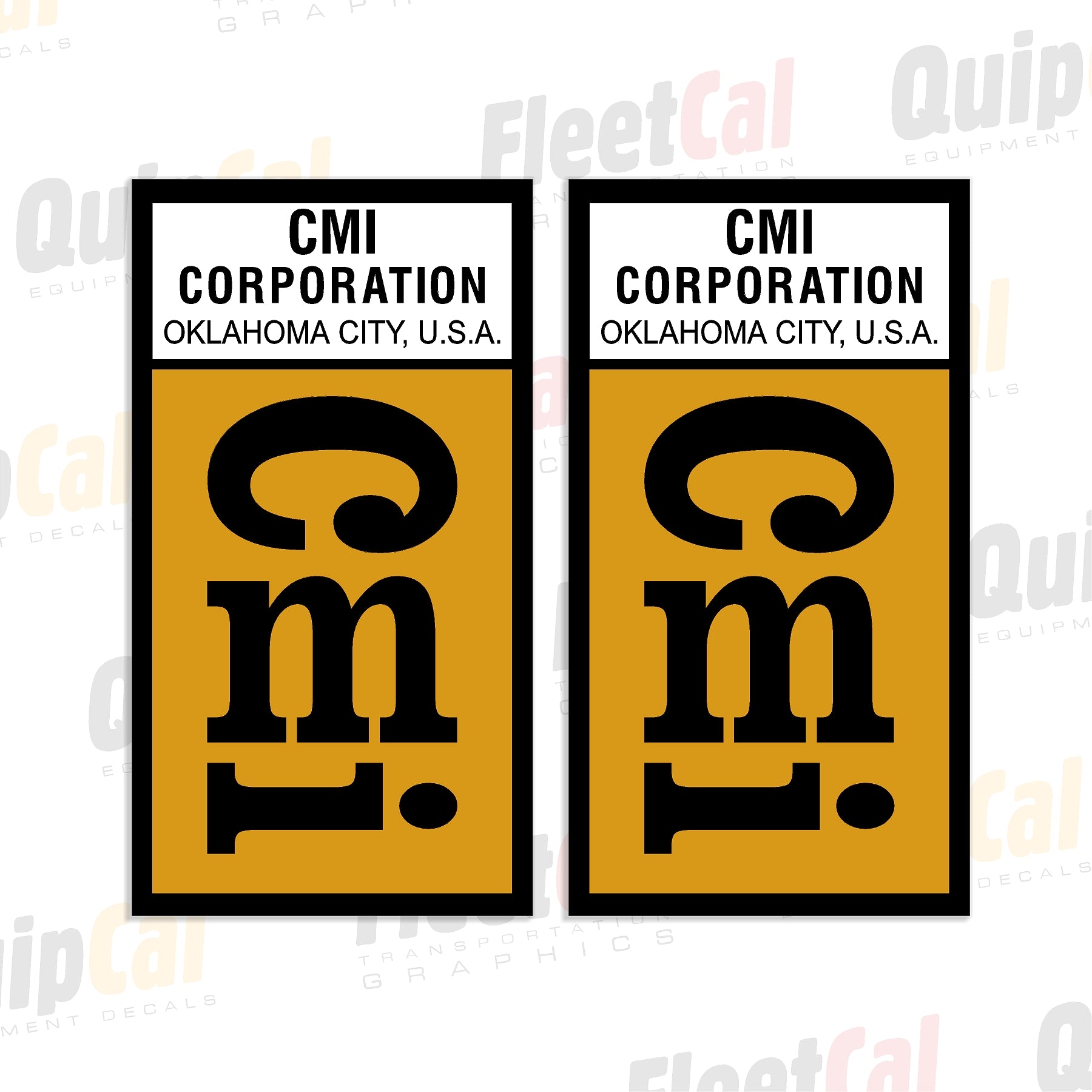 CMI Corporation Logo Decals (1 PAIR) – Truck and Equipment Decals