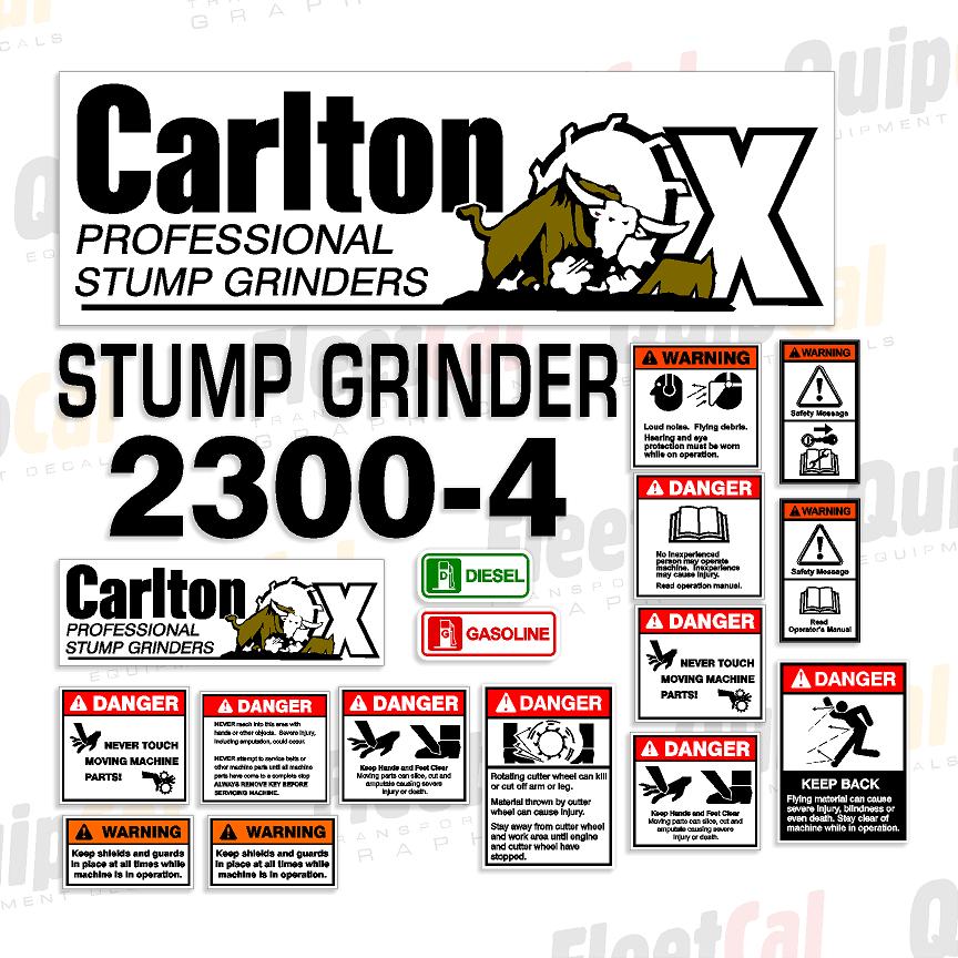 Carlton 2300-4 Stump Grinder Marking Decal Set – Truck and Equipment Decals