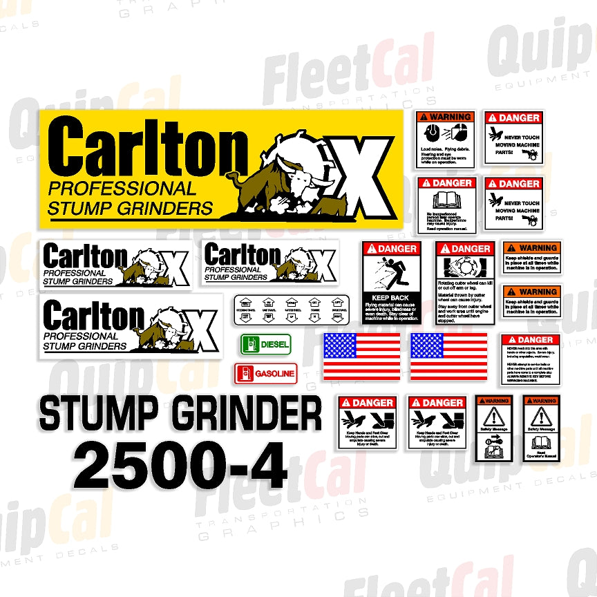 Carlton 2500-4 Stump Grinder Marking Decal Set – Truck and Equipment Decals
