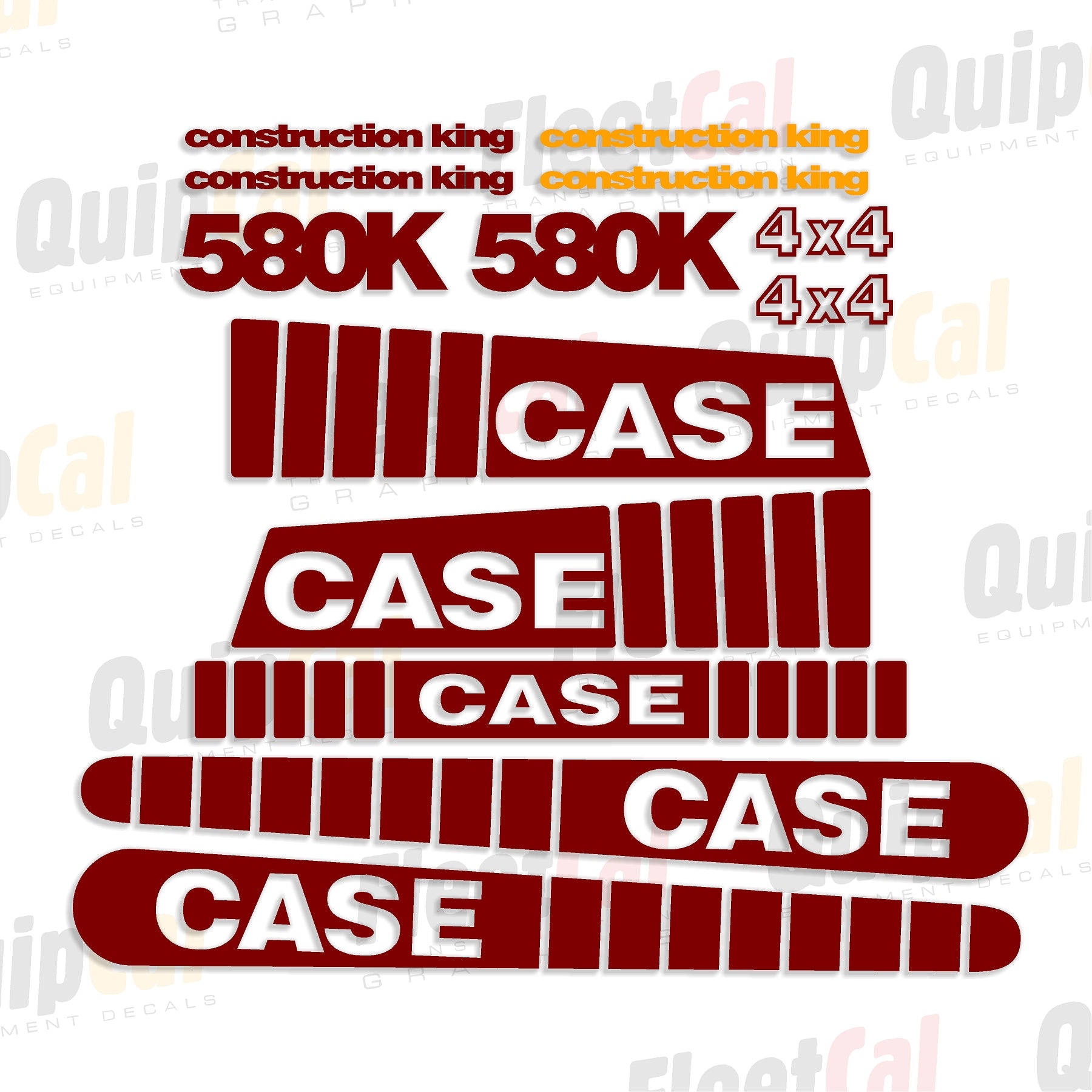 Case 580K Early Model Decal Set – Truck and Equipment Decals