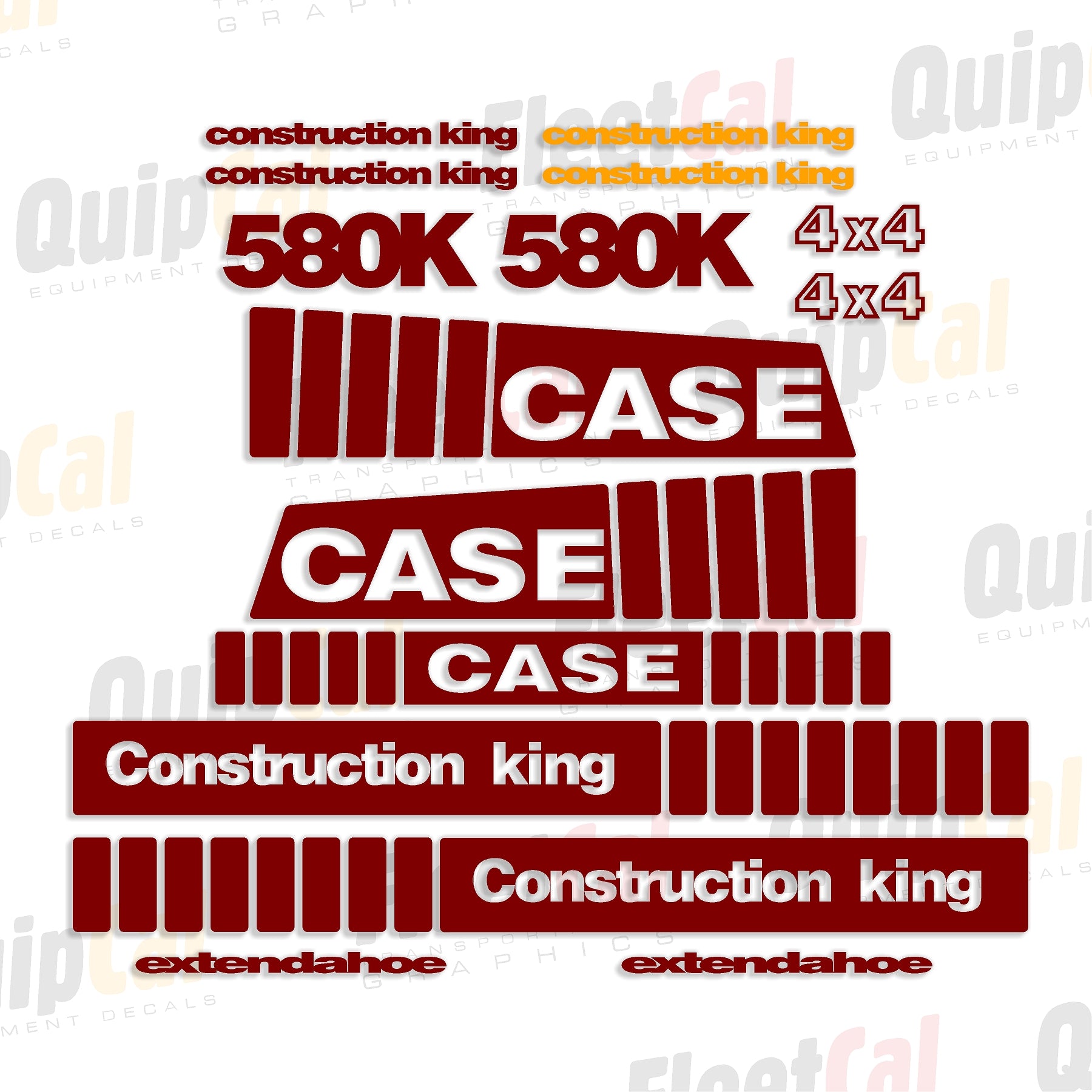 Case 580K Extendahoe Late Model Decal Set – Truck and Equipment Decals