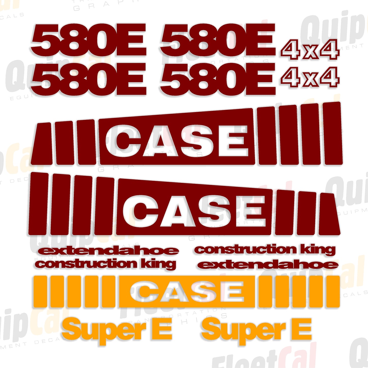 Case 580 Super E Enclosed Cab Decal Set – Truck and Equipment Decals