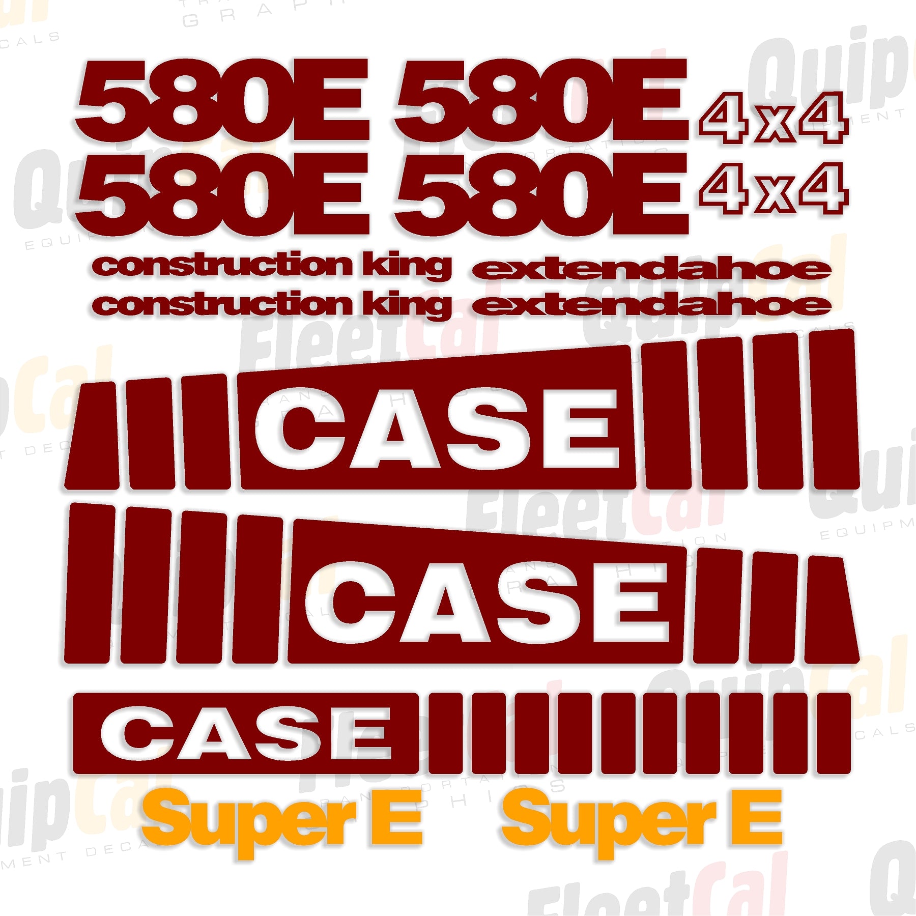 Case 580 Super E Open Cab Decal Set – Truck and Equipment Decals