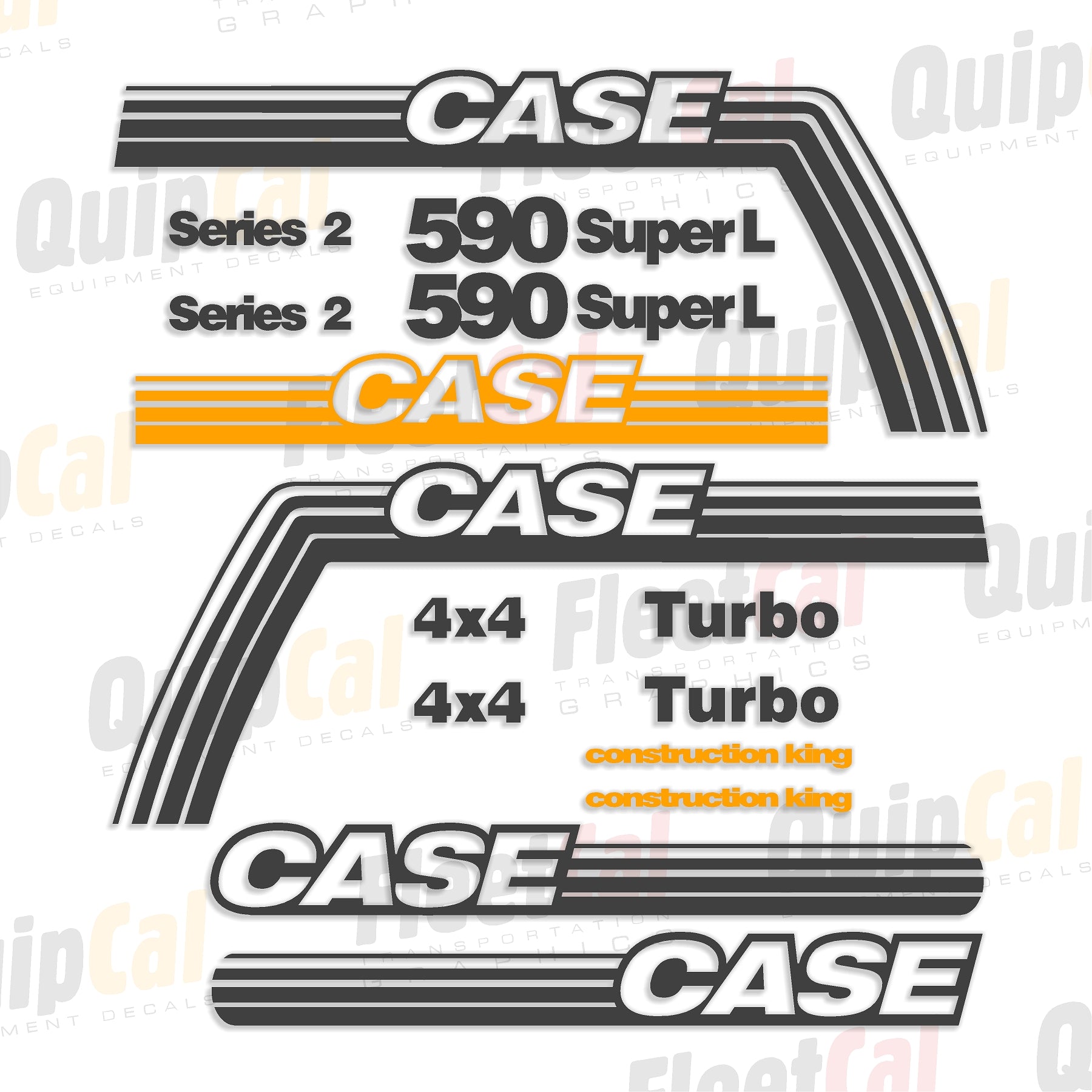 Case 590 Super L Enclosed Cab Decal Set – Truck and Equipment Decals