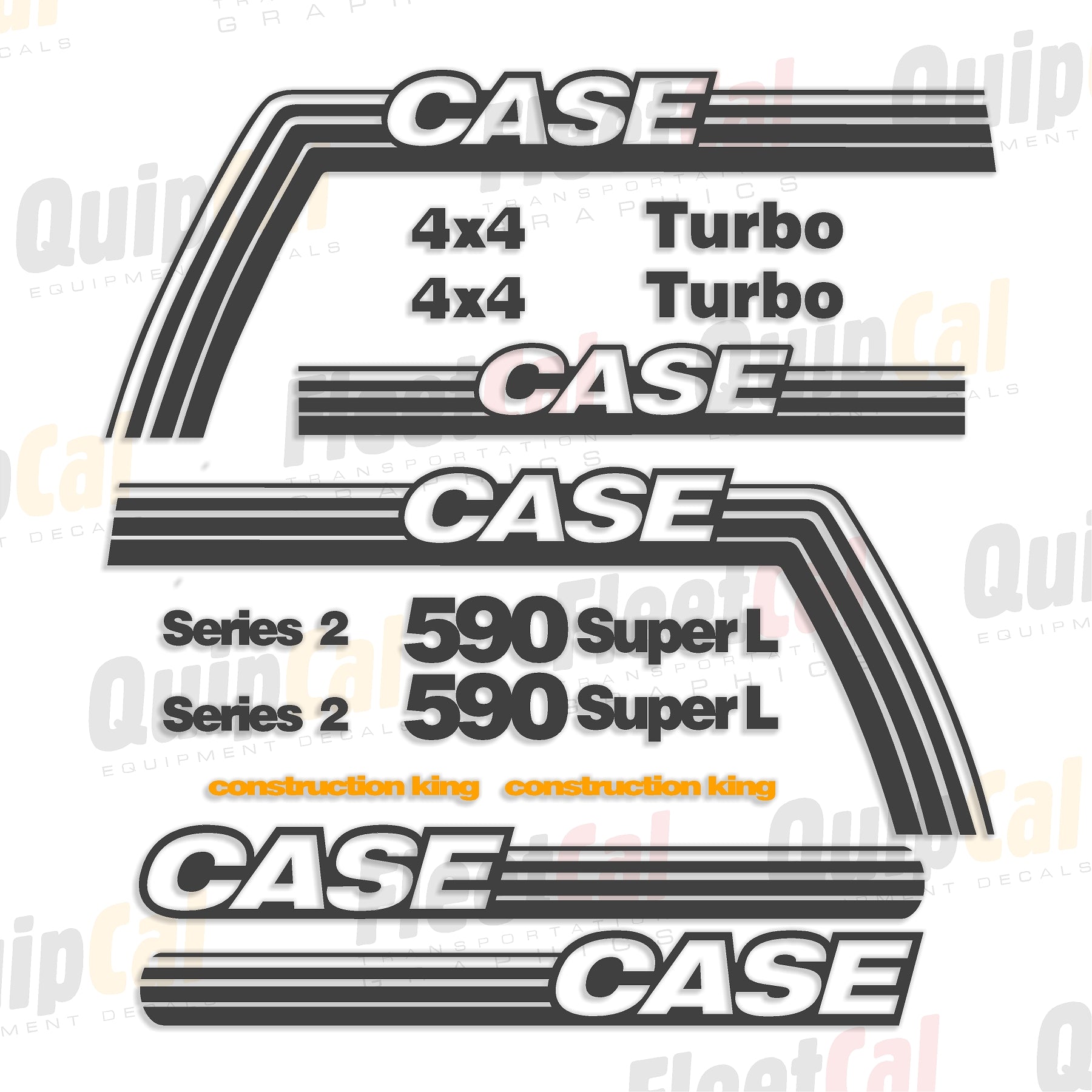 Case 590 Super L Open Station Decal Set – Truck and Equipment Decals