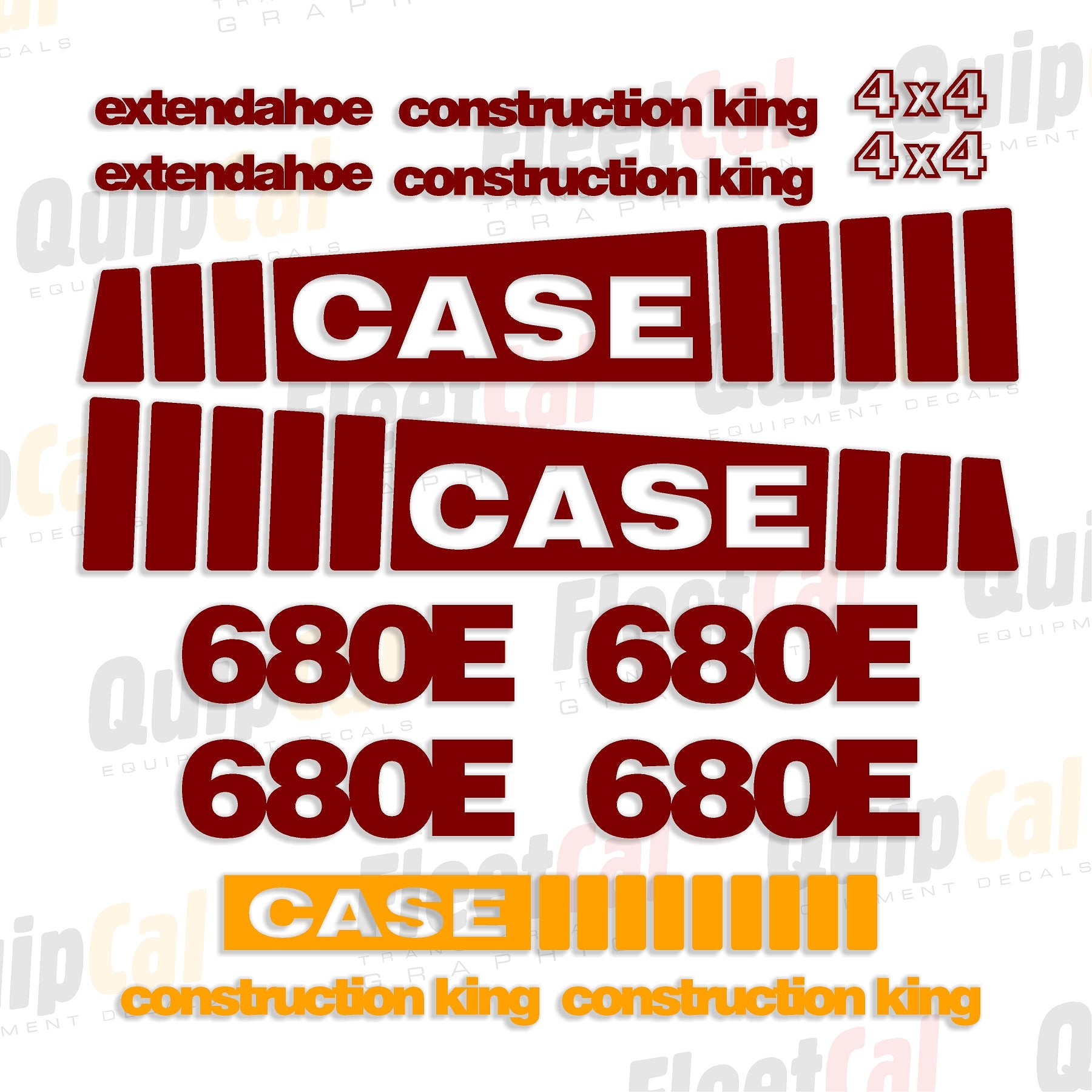 Case 680E Enclosed Cab Marking Decal Set – Truck and Equipment Decals