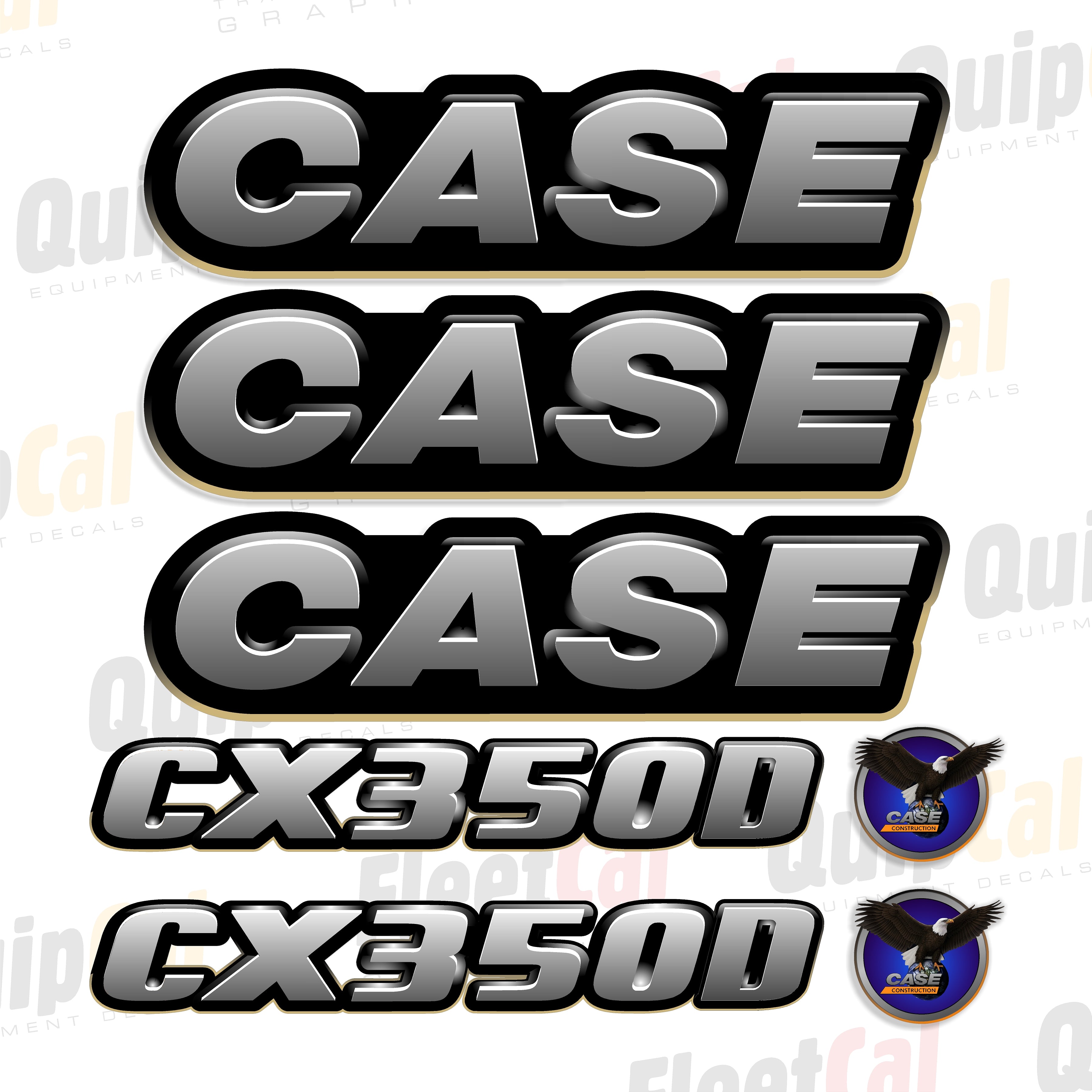 Case CX350D Excavator Early Model Decal Set – Truck and Equipment Decals