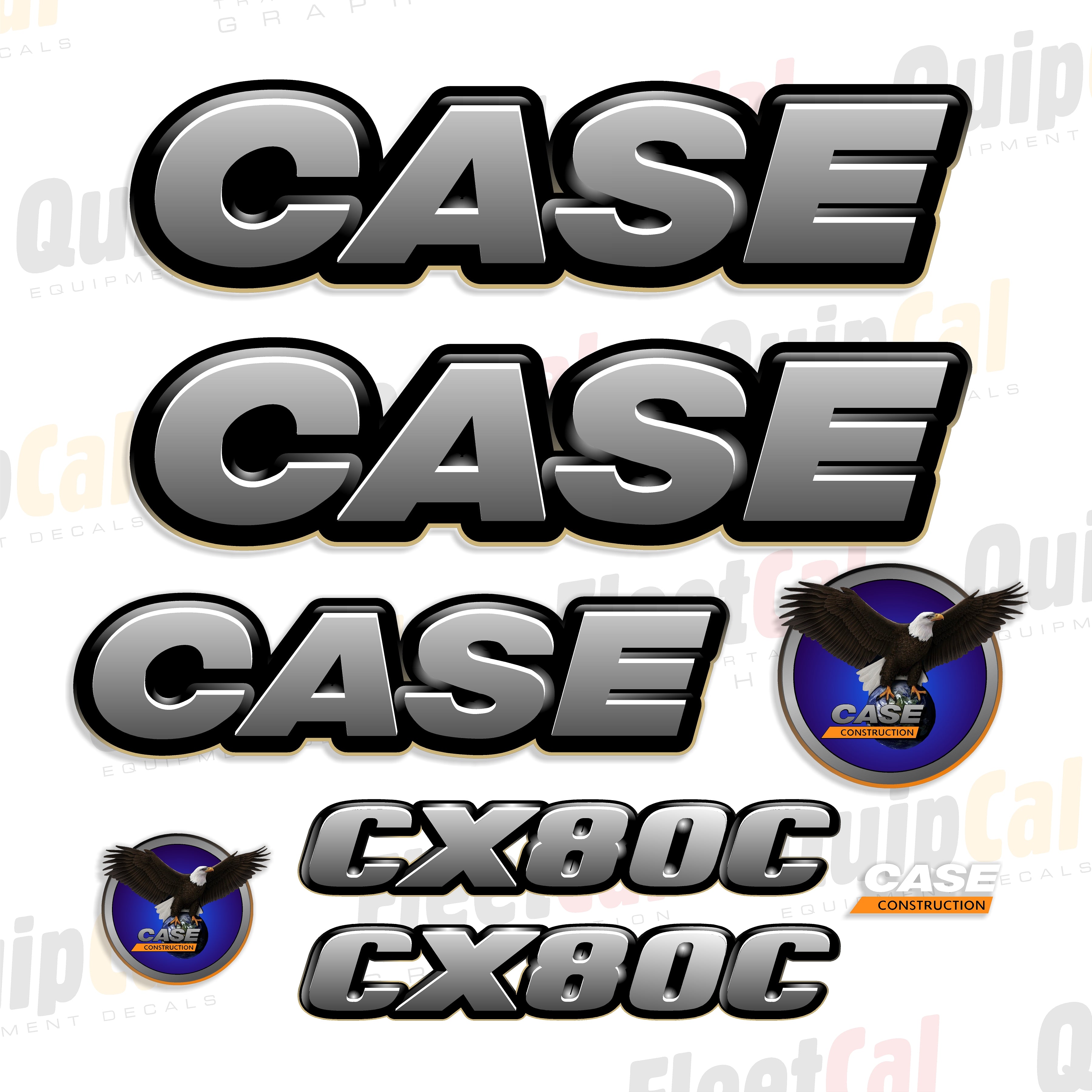Case CX80C Excavator Early Model Decal Set – Truck and Equipment Decals