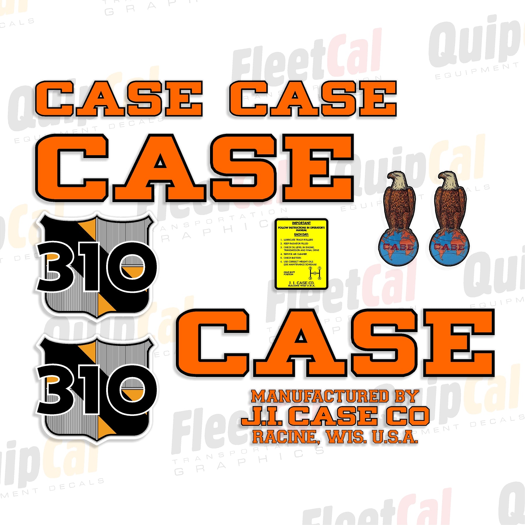 Case 310 J.I. Co. Terratrac Dozer Marking Decal Set – Truck and ...