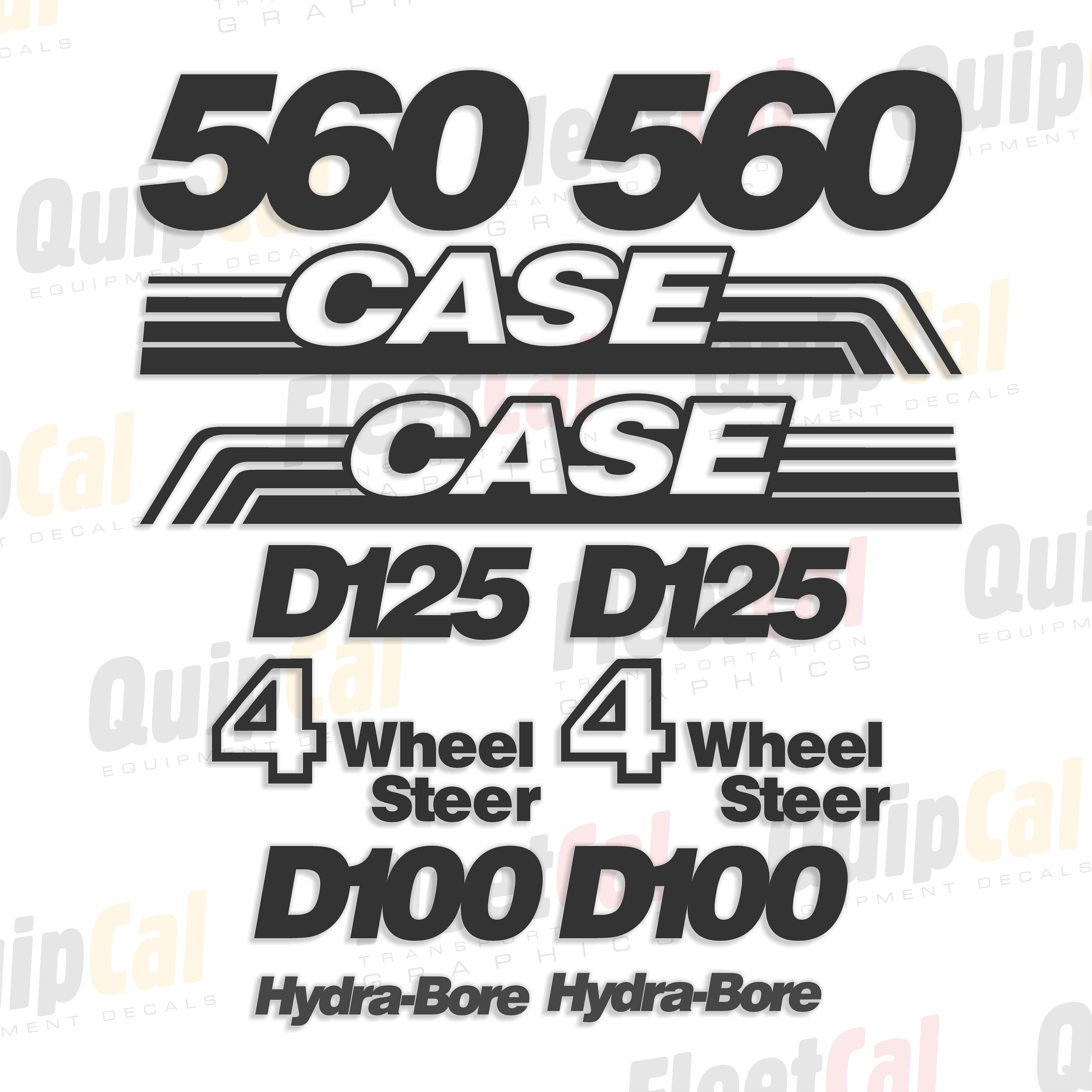 Case 560 Trencher Late Model Marking Decal Set - 4 Wheel Steer – Truck ...