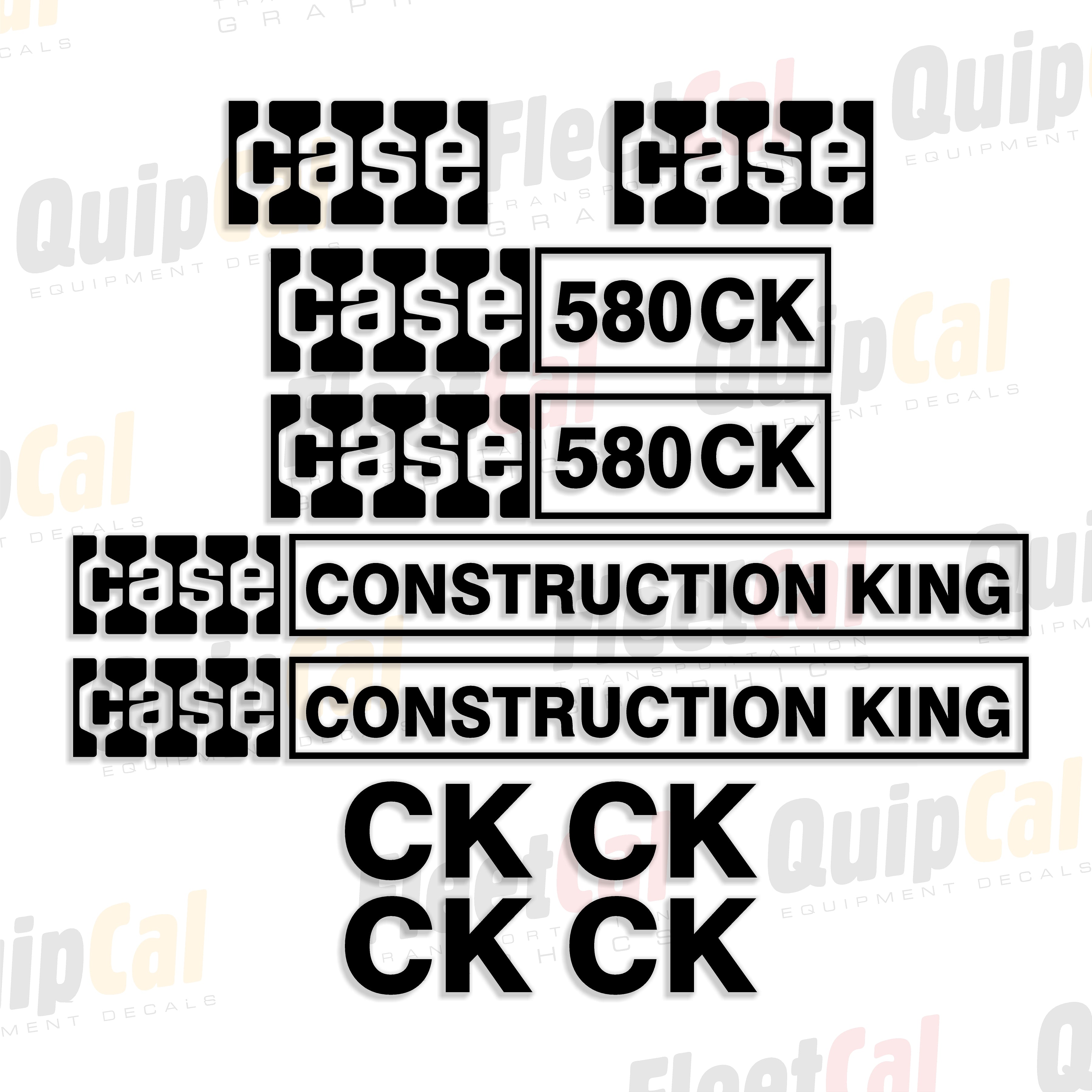 Case 580CK Construction King - Backhoe Marking Decal Set – Truck and ...