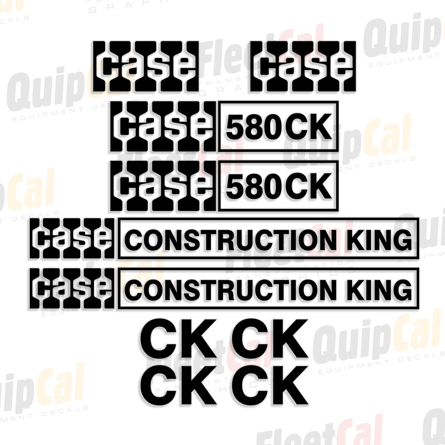 Case 580CK Construction King - Backhoe Marking Decal Set – Truck and ...