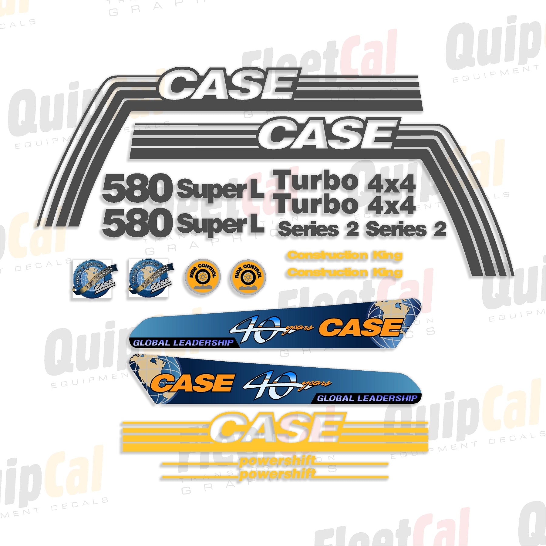 Case 580 Super L 40th Anniversary Edition Marking Decal Set – Truck and ...