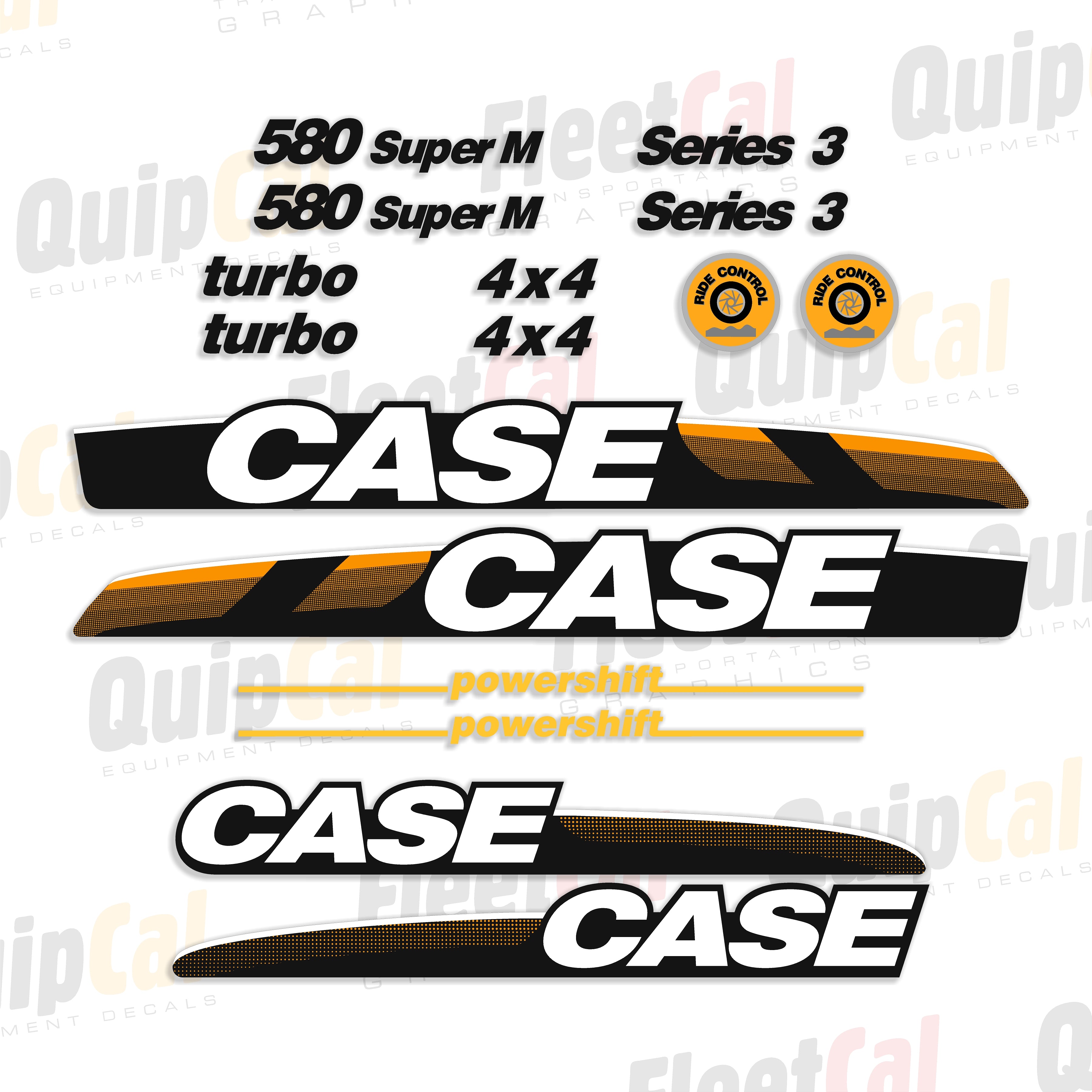Case 580 Super M Series 3 Backhoe Marking Decal Set – Truck and ...