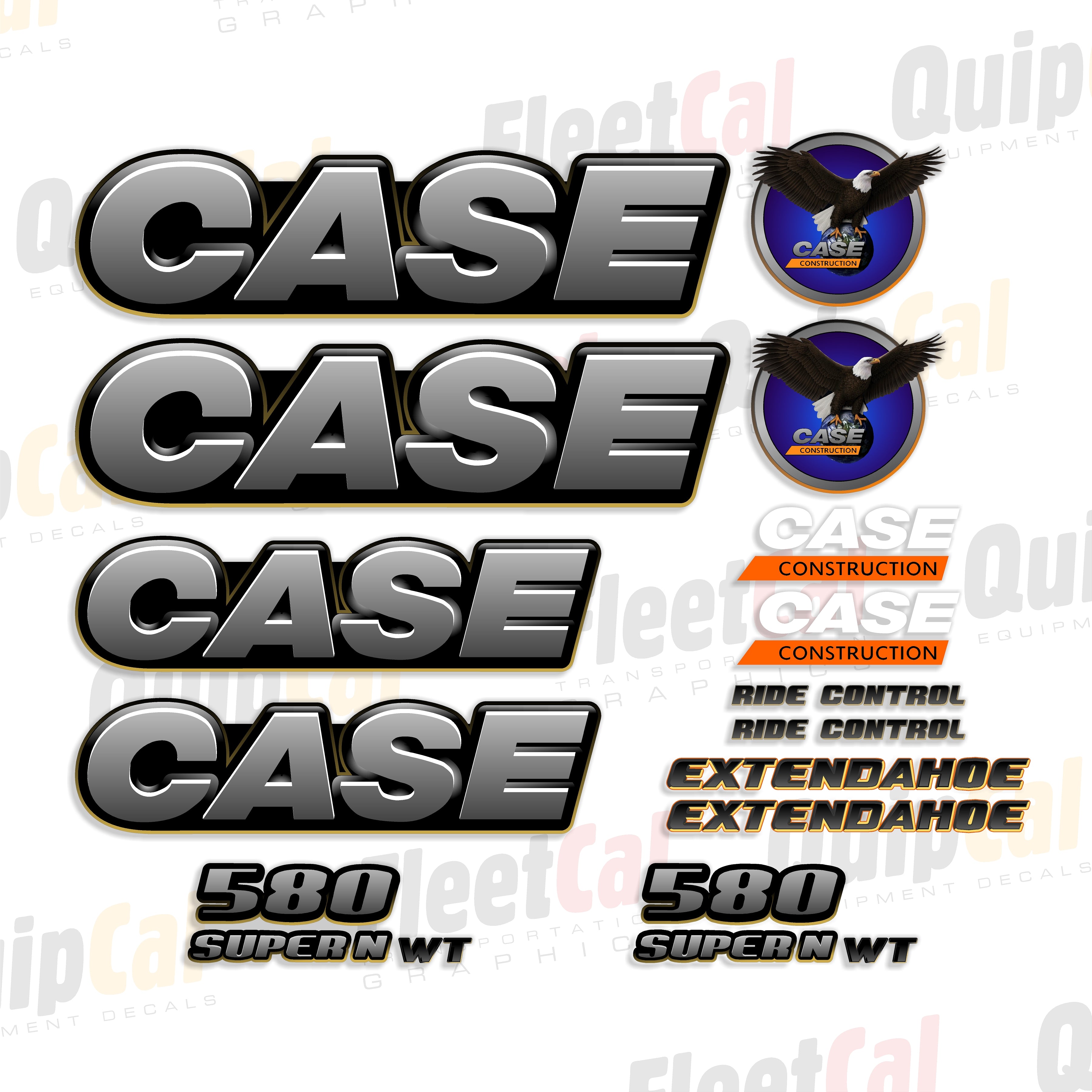 Case 580 Super N WT Backhoe 2012-2016 Model Marking Decal Set – Truck ...
