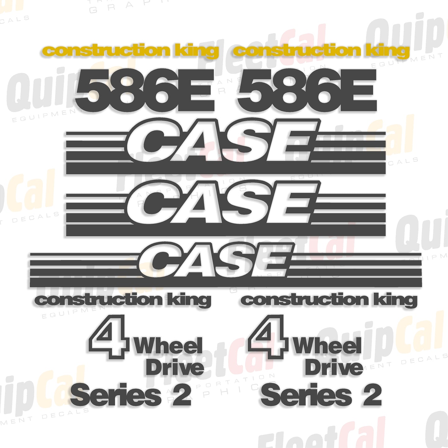 Case 586E 4 Wheel Drive Forklift Late Model Marking Decal Set – Truck ...