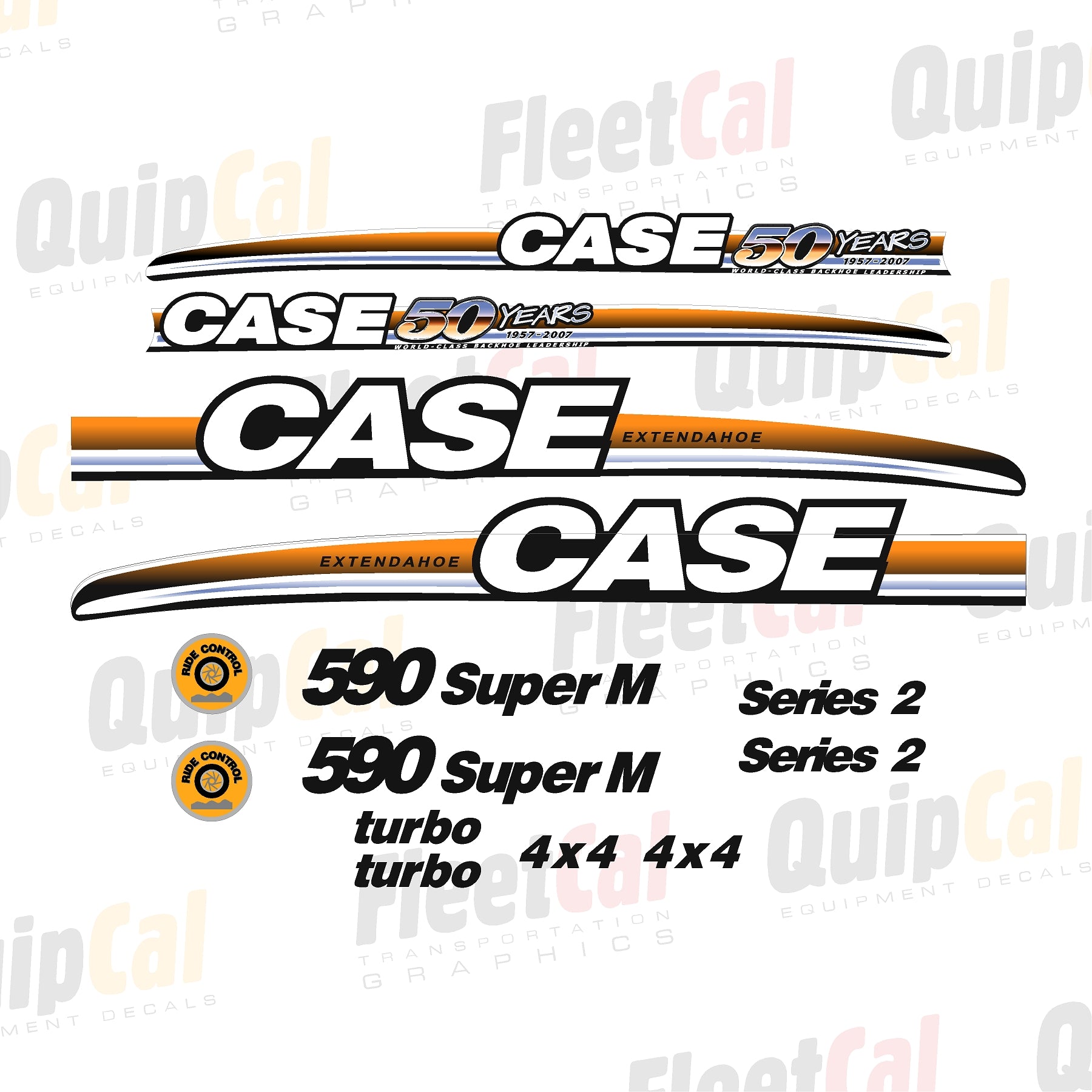 Case 590 Super M Extendahoe 50th Anniversary Edition Marking Decal Set ...