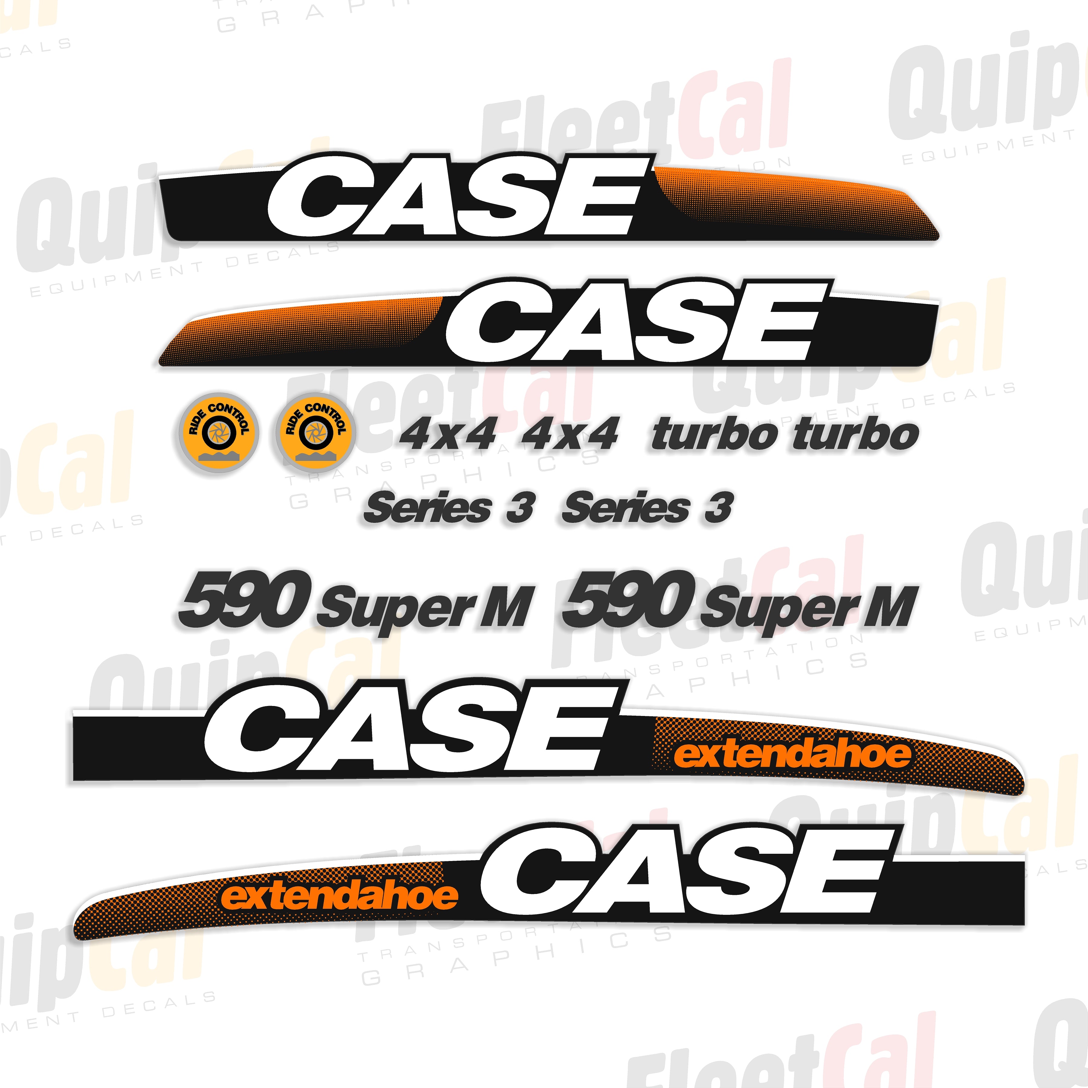 Case 590 Super M Series 3 Extendahoe Backhoe Marking Decal Set – Truck ...