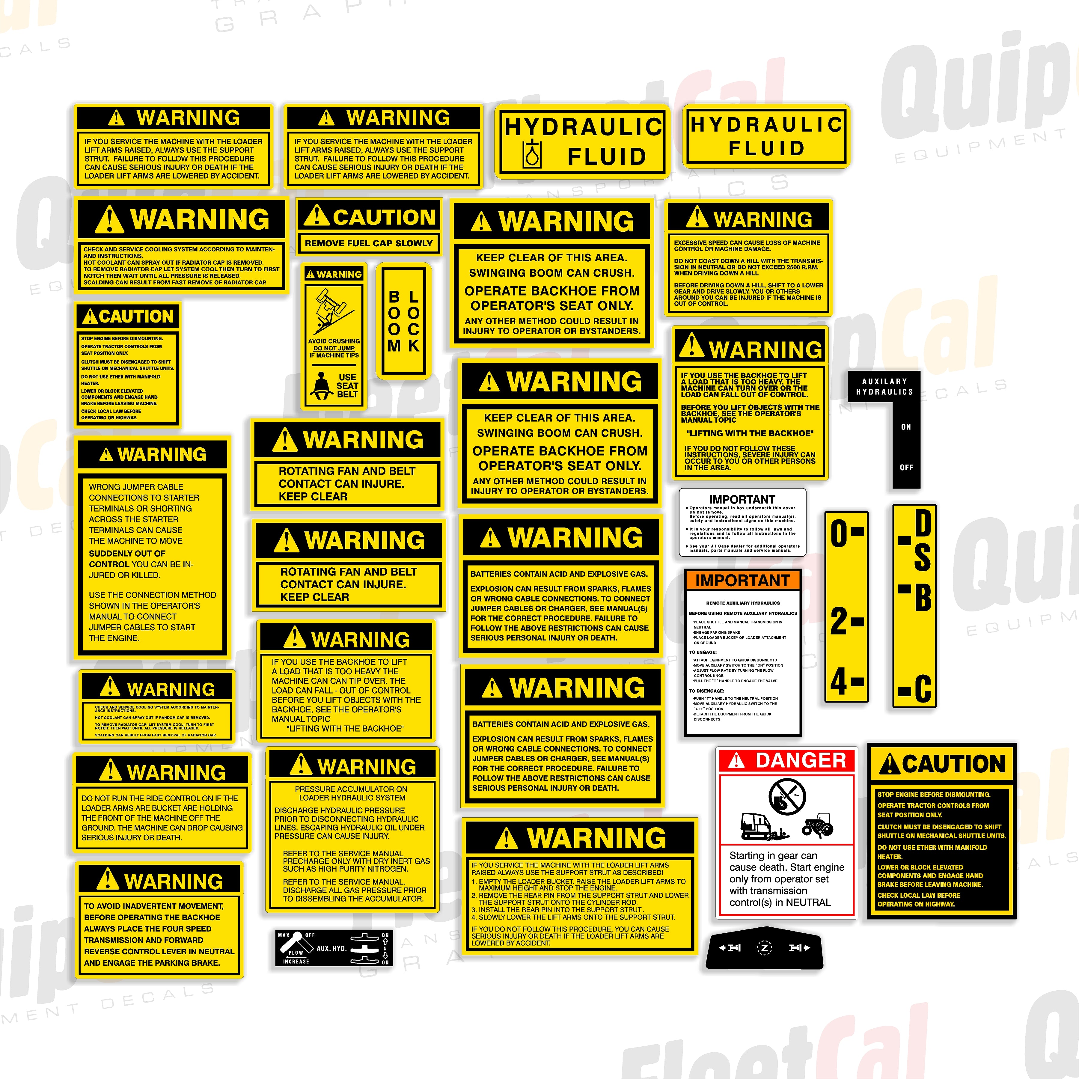 Case Backhoe Safety & Warning Decal Set (fits K models) – Truck and ...