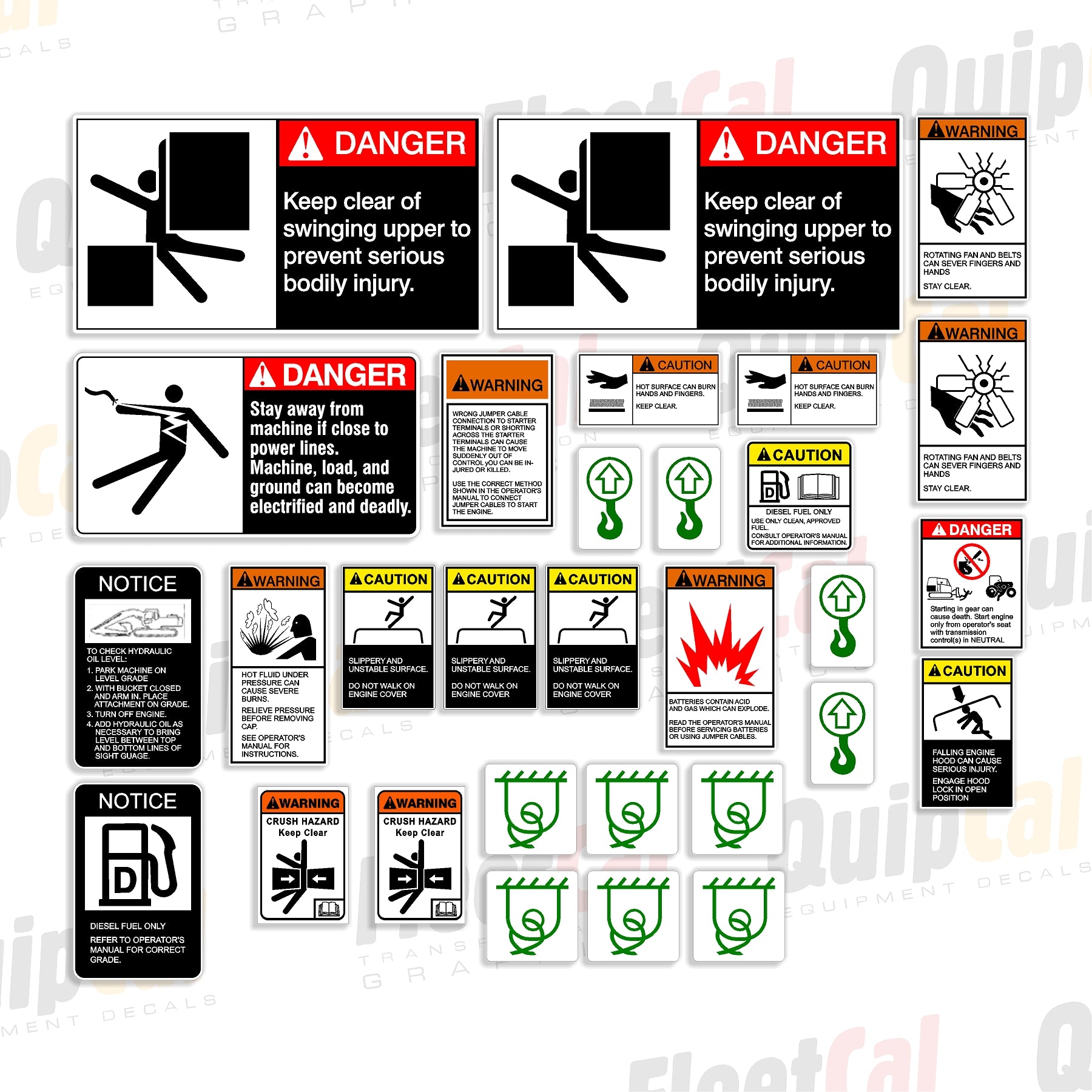 Case CX Excavator Safety Decal Set First Generation CX160 and Larger ...