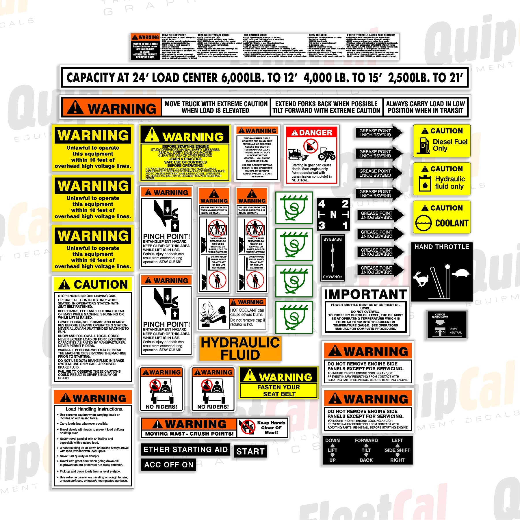 Case Rough Terrain Forklift Safety Decal Set (fits Model 586E) – Truck ...