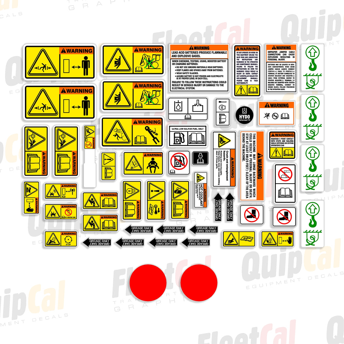 Cat Backhoe Safety Decal Set – Truck and Equipment Decals