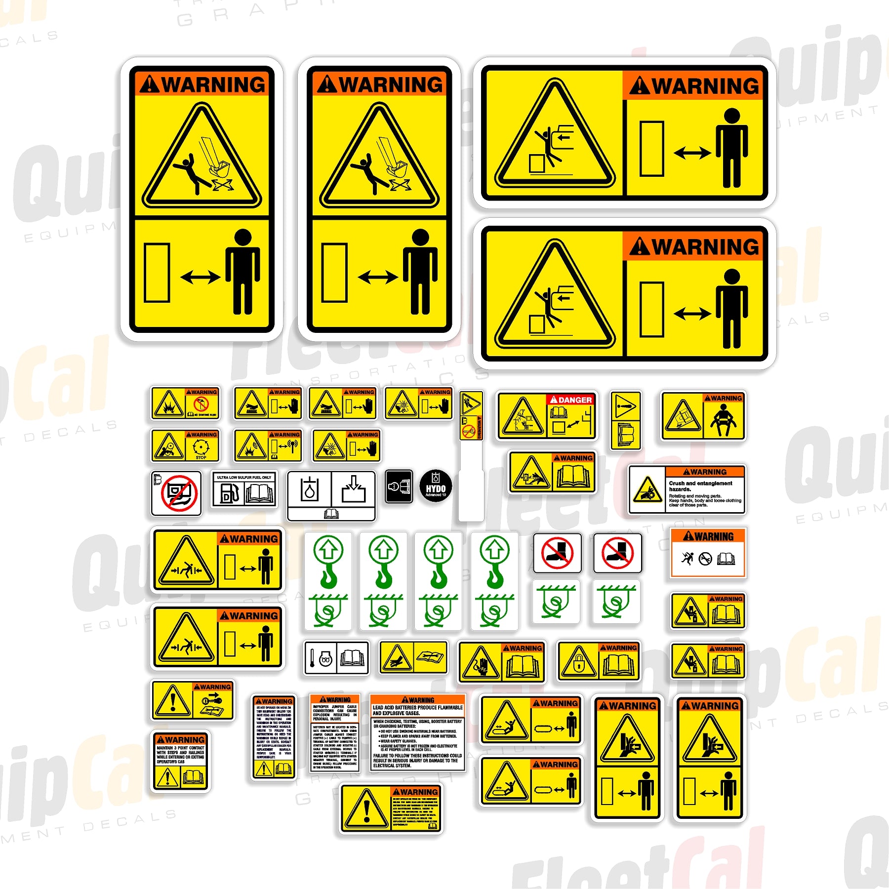 Cat Excavator Safety Decal Set – Truck and Equipment Decals