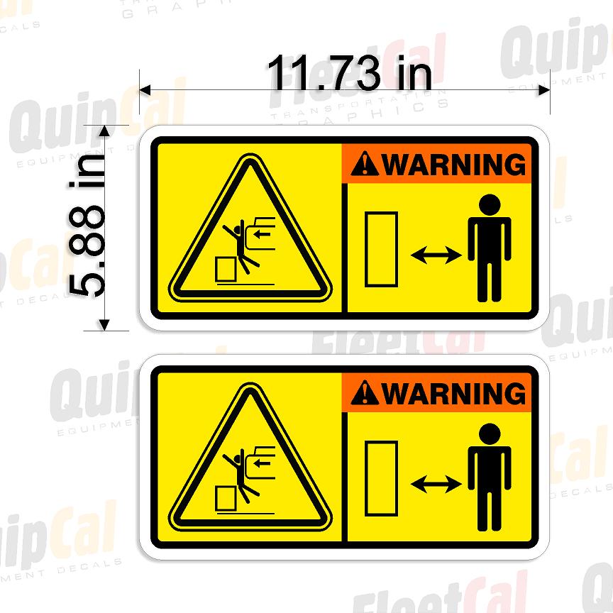 Cat Excavator Swing Warning Late Model Safety Decal Set (1 PAIR ...