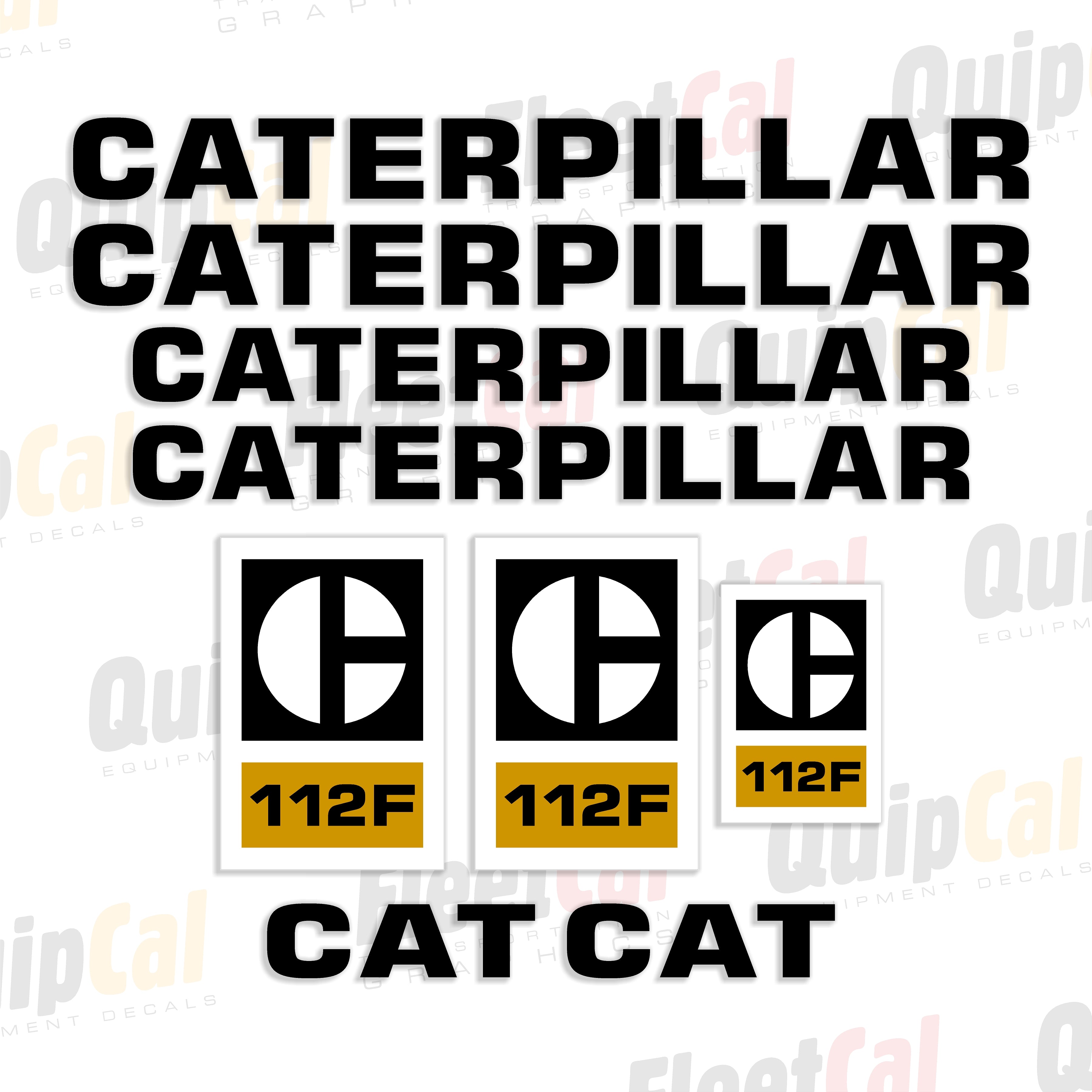 Cat 112F Grader Marking Decal Set – Truck and Equipment Decals