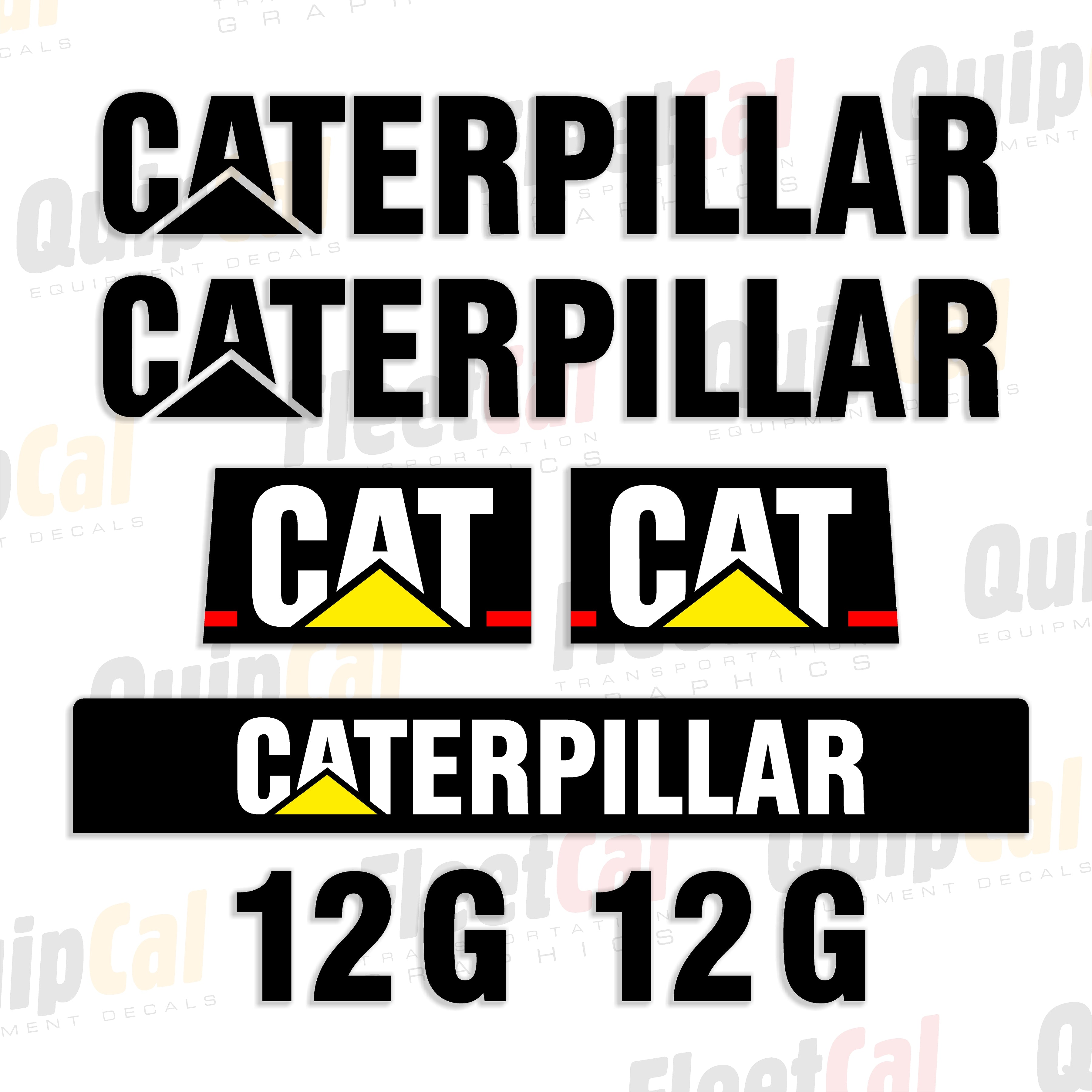 Cat 12G Grader 1989 & Newer Model Marking Decal Set – Truck and ...