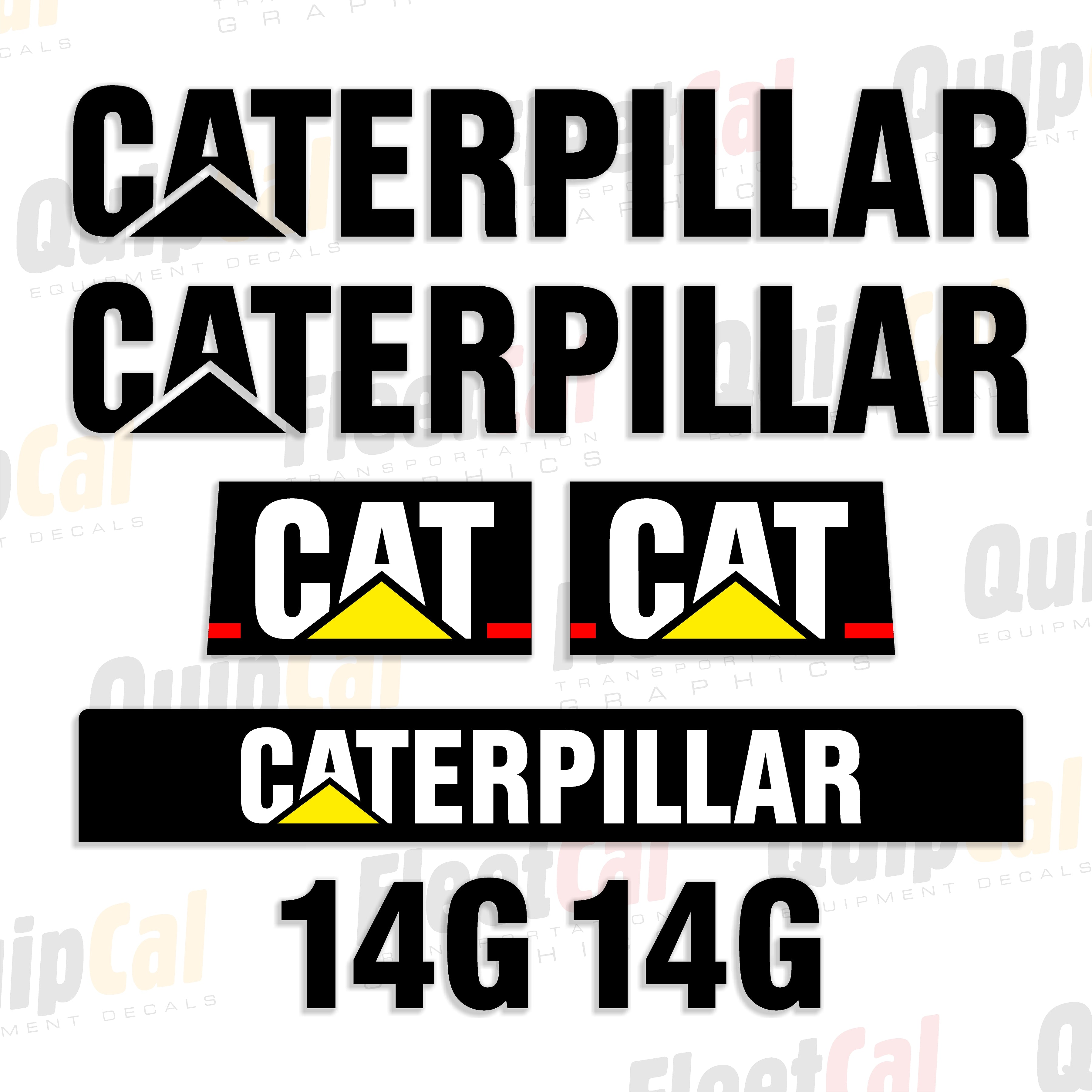Cat 14G Grader 1989 & Newer Model Marking Decal Set – Truck and ...