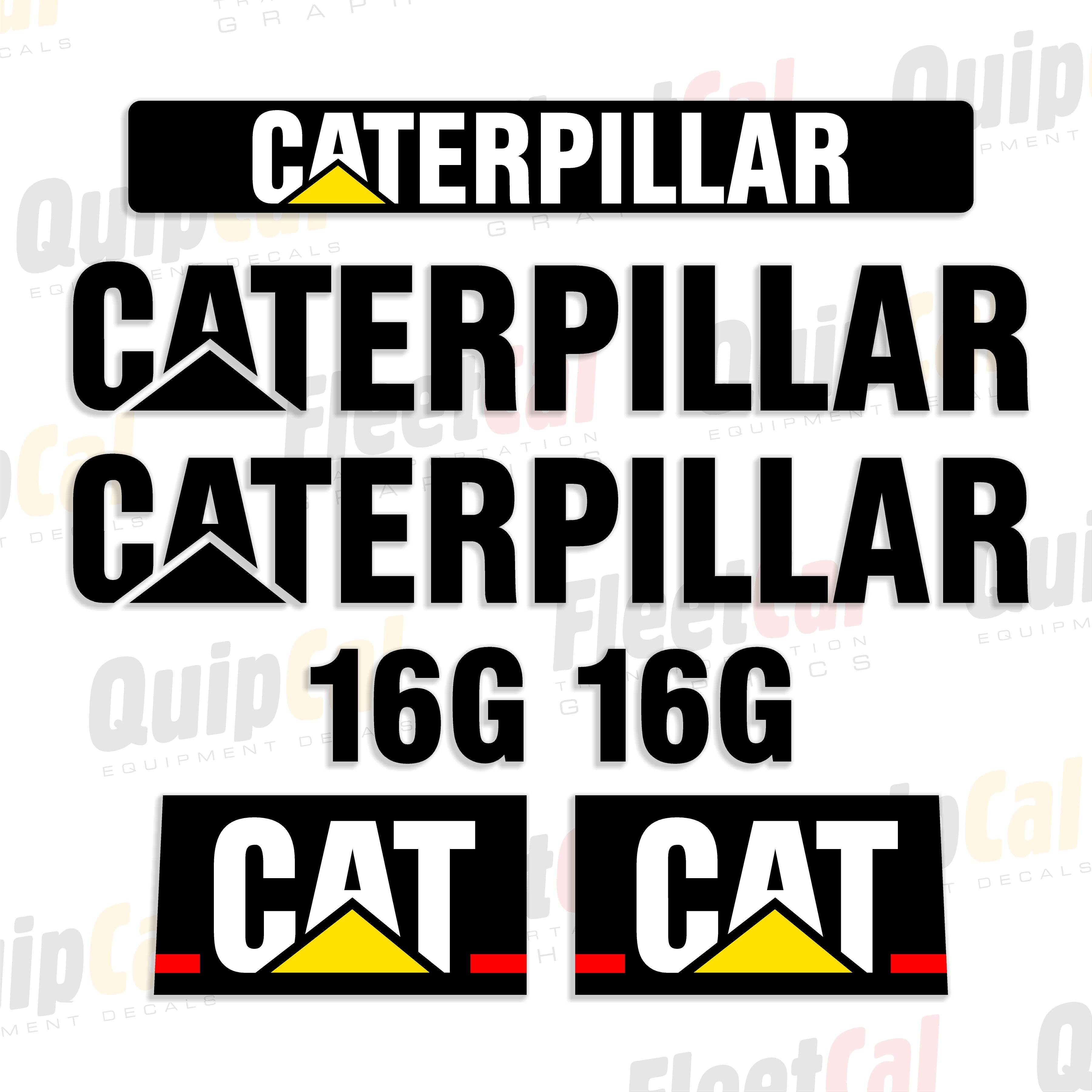 Cat 16G Grader 1989 & Newer Model Marking Decal Set – Truck and ...