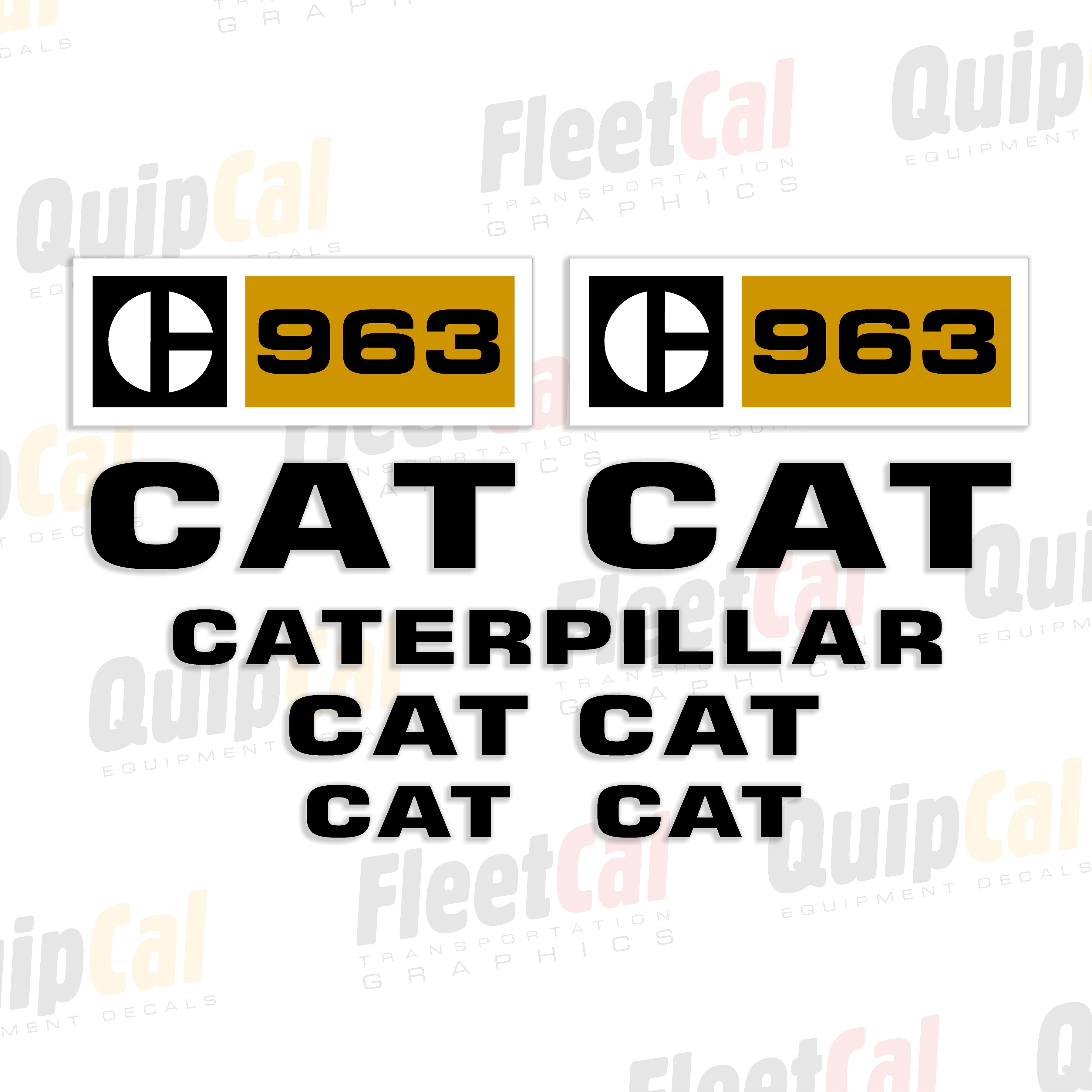 Cat 963 Crawler Loader Marking Decal Set – Truck and Equipment Decals