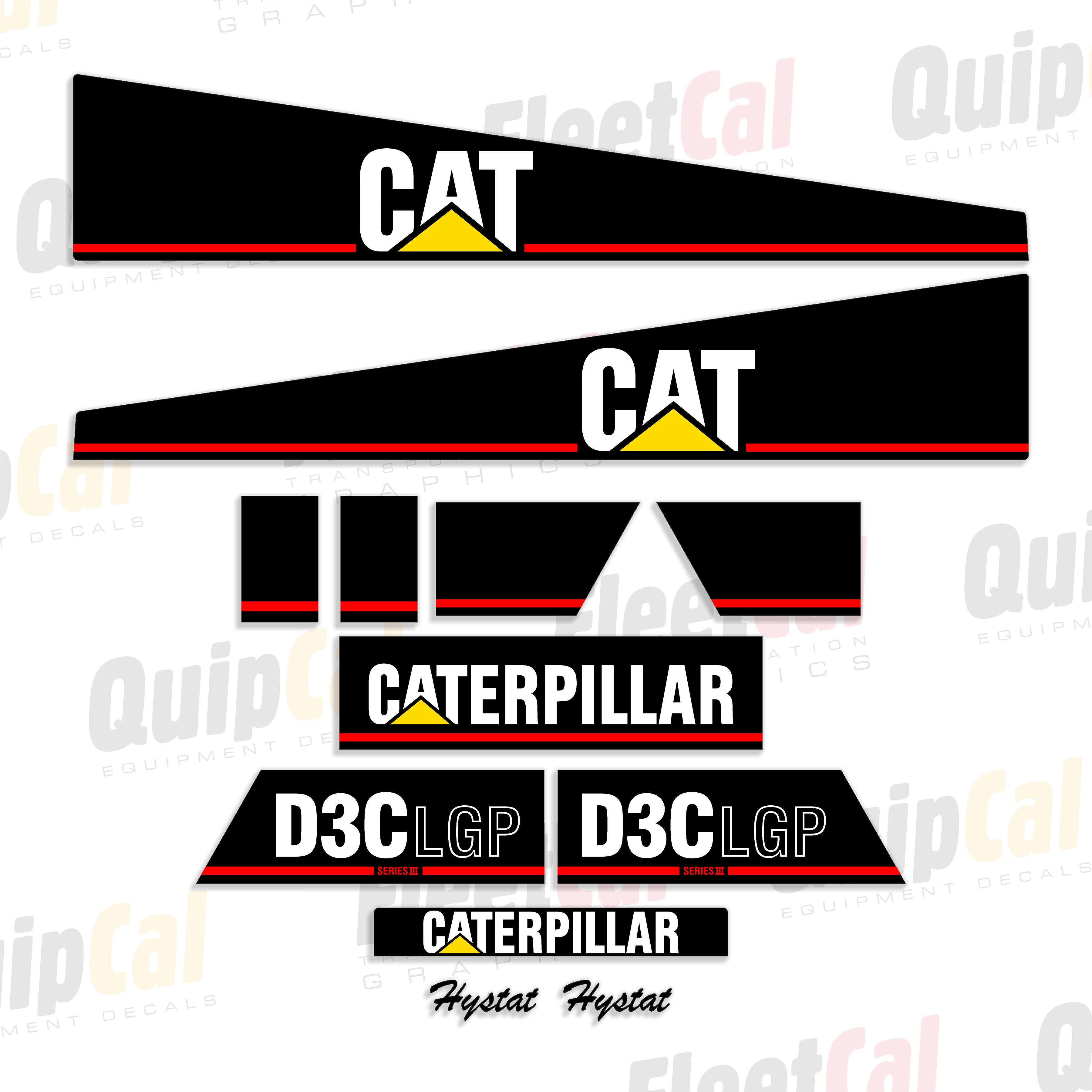Cat D3C LGP Series III Dozer Marking Decal Set – Truck and Equipment Decals