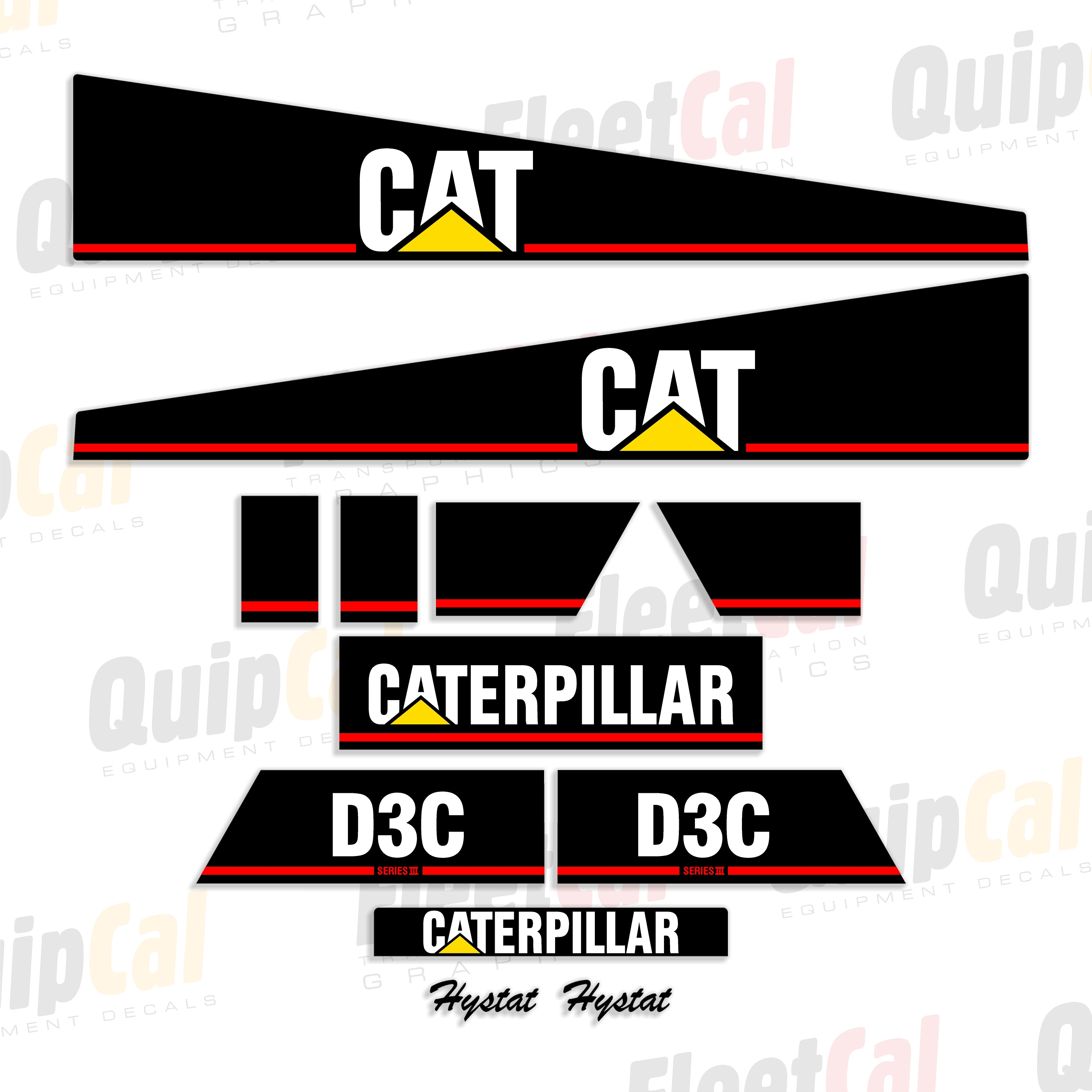 Cat D3C Series III Dozer Marking Decal Set – Truck and Equipment Decals