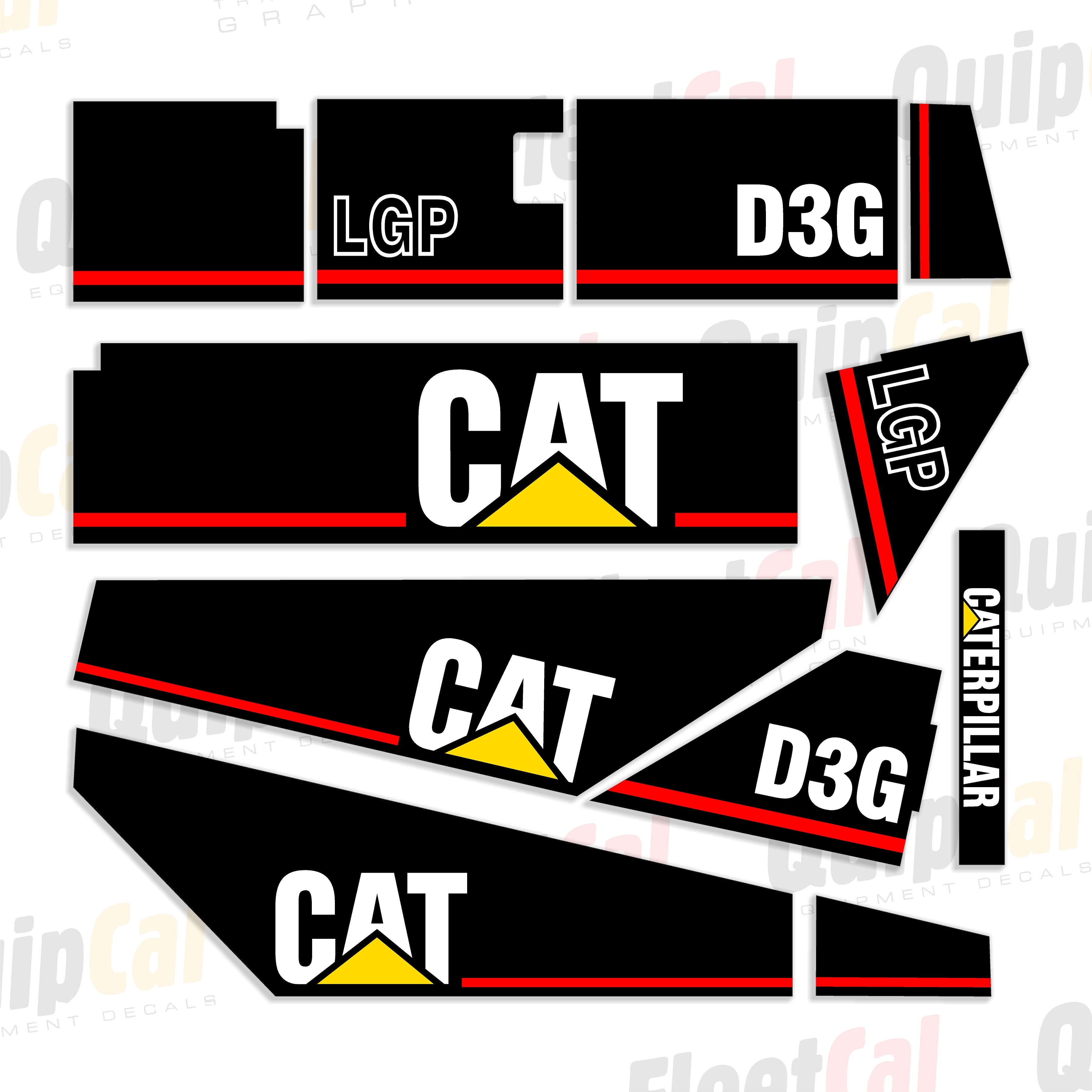 Cat D3G LGP Dozer Marking Decal Set – Truck and Equipment Decals