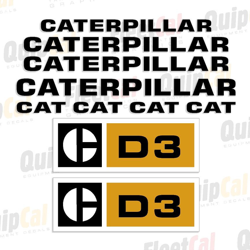 Cat D3 Dozer Marking Decal Set – Truck and Equipment Decals