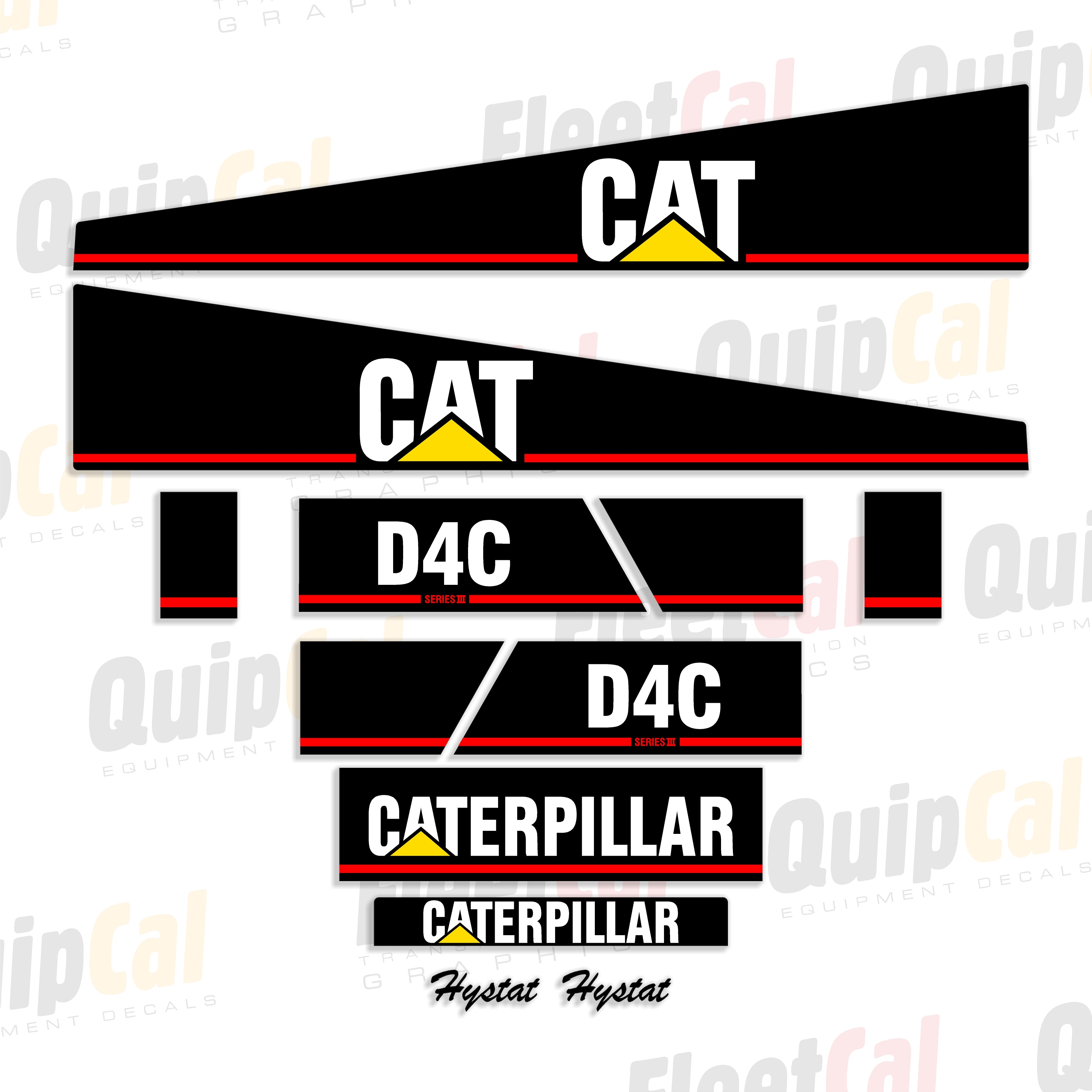 Cat D4C Series III Dozer Marking Decal Set – Truck and Equipment Decals
