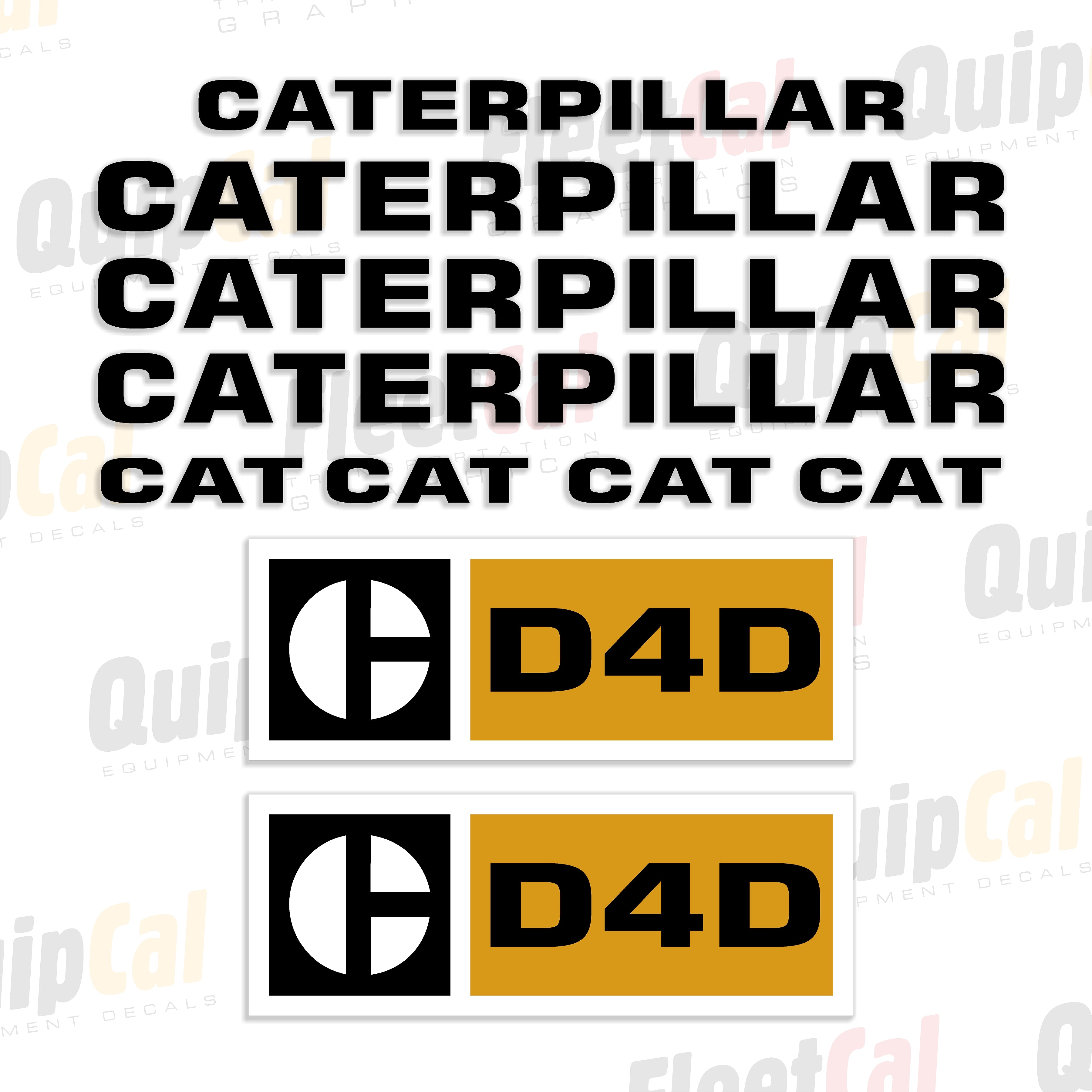 Cat D4D Dozer Early Model Marking Decal Set – Truck and Equipment Decals