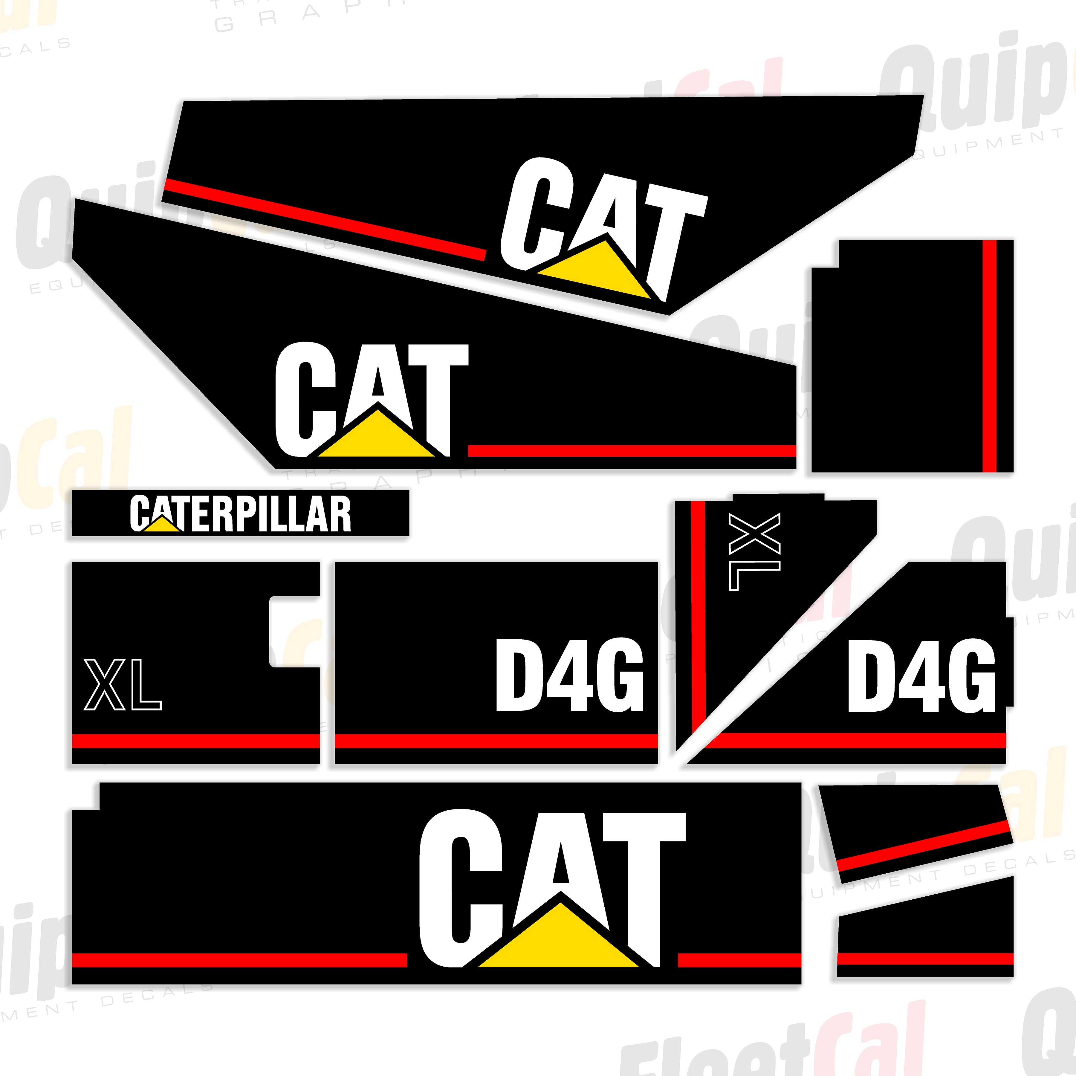 Cat D4G XL Dozer Marking Decal Set – Truck and Equipment Decals