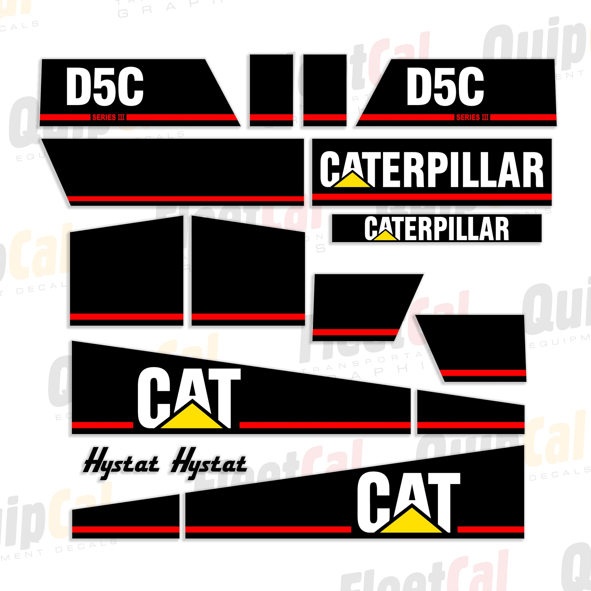Cat D5C Series III Dozer Marking Decal Set – Truck and Equipment Decals