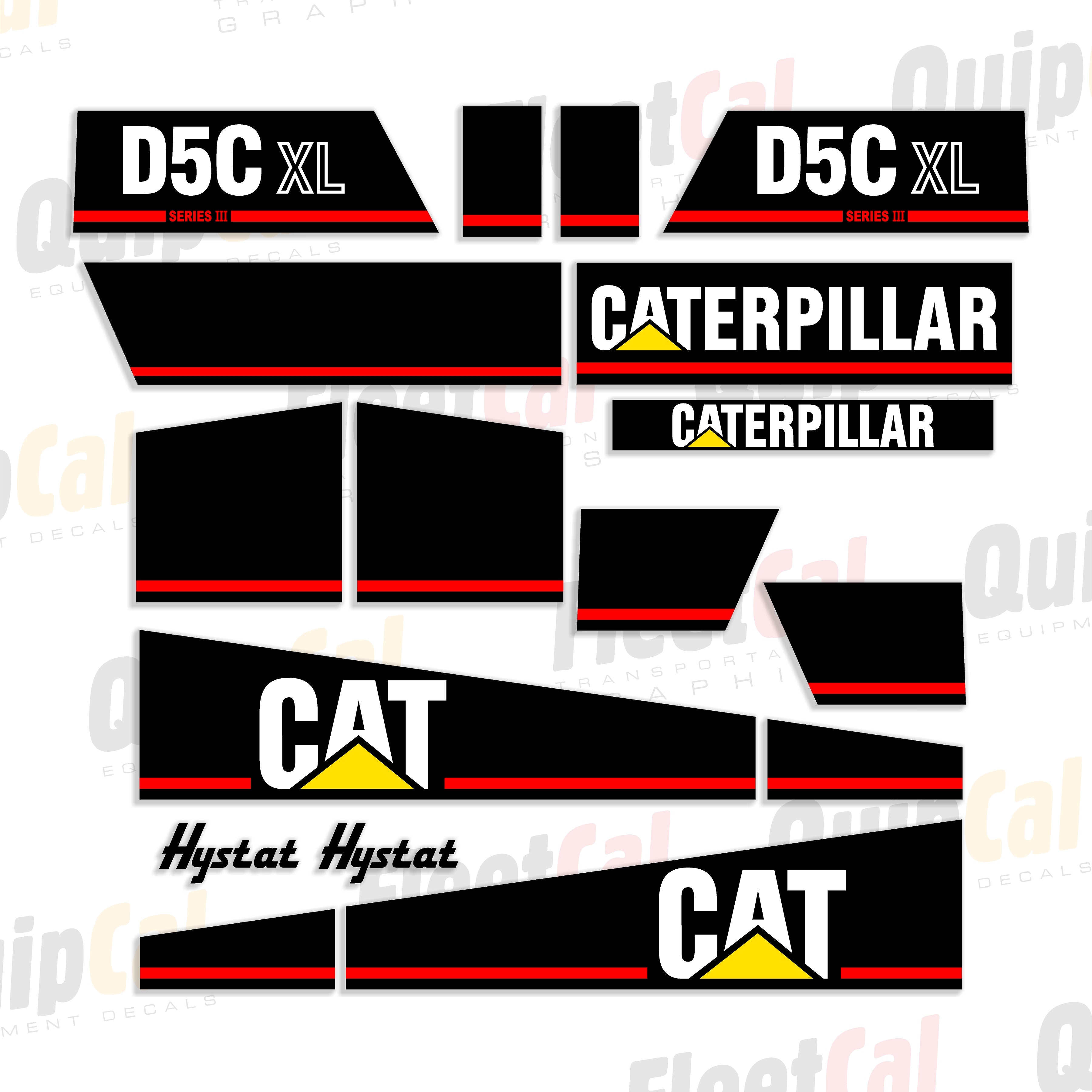 Cat D5C XL Series III Dozer Marking Decal Set – Truck and Equipment Decals
